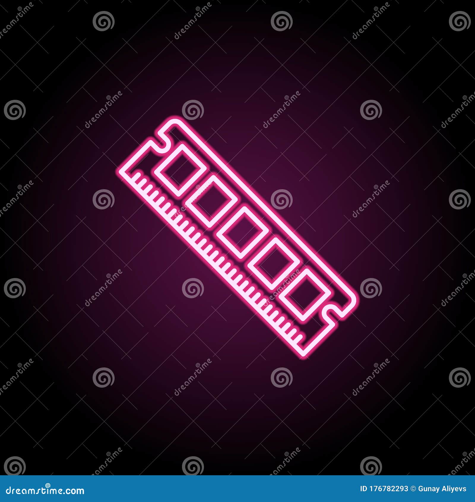Pc Memory Ram Neon Icon. Simple Thin Line, Outline Vector of Computer ...