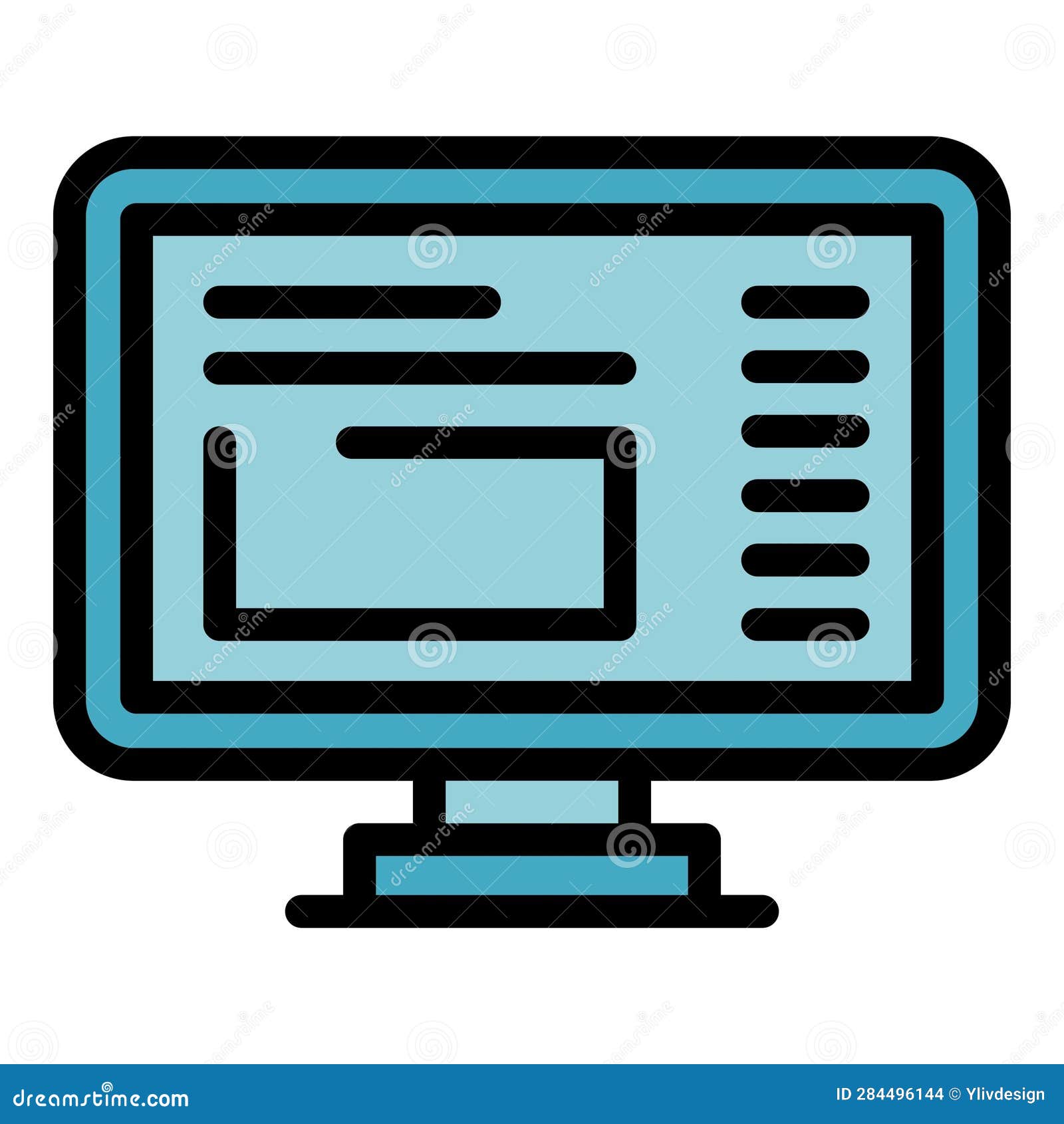Pc Monitor Icon Vector Flat Stock Illustration - Illustration of flat ...