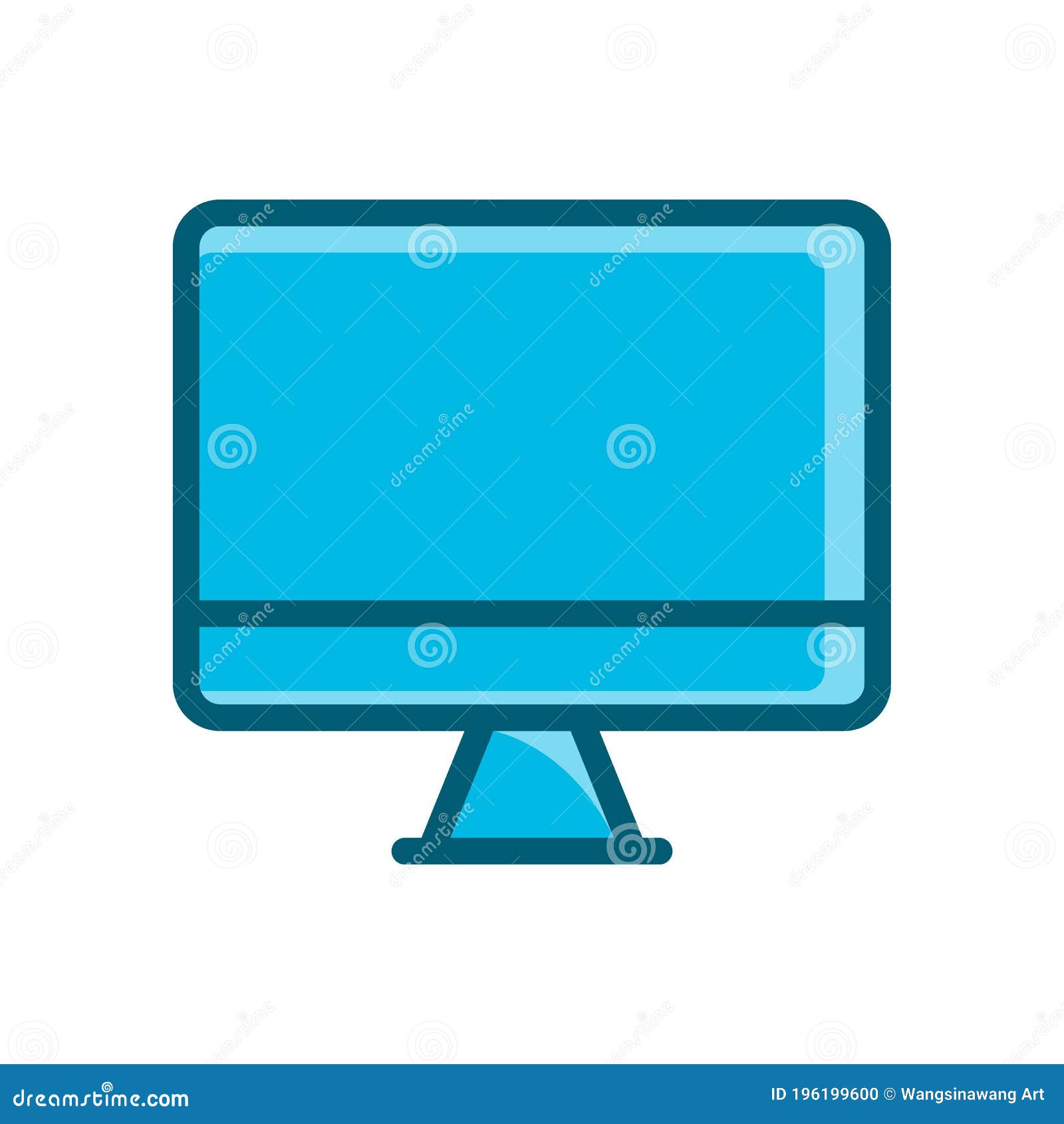 Pc Monitor Icon Vector Illustration Isolated on White Background Stock ...