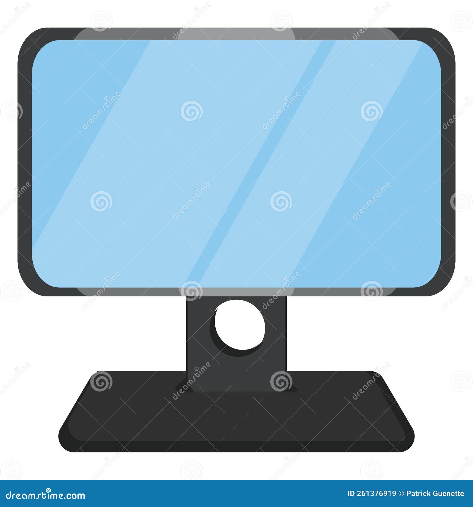 PC monitor, icon stock vector. Illustration of graphic - 261376919