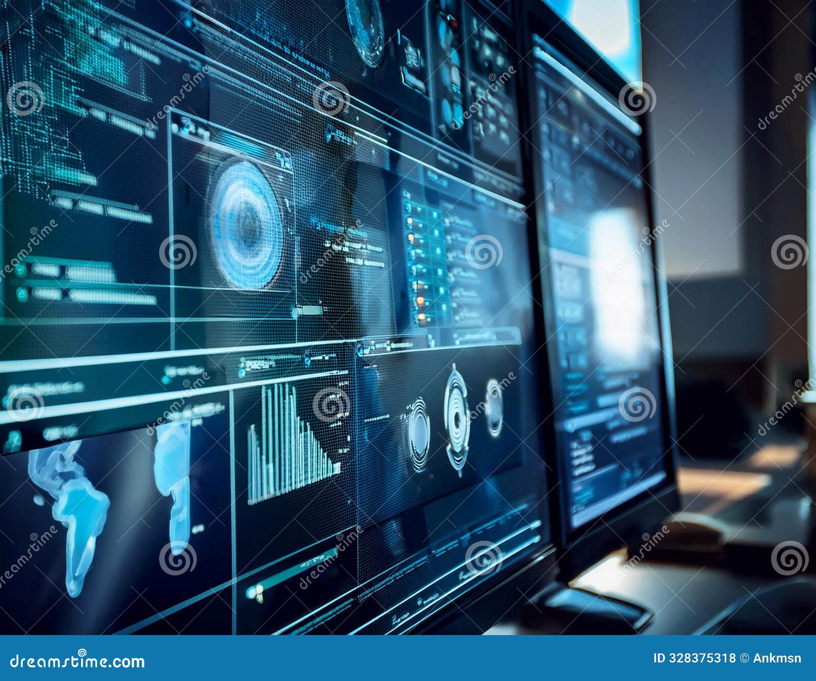 PC Monitor Showing a User Interface, Symbolizing Computing, Technology ...