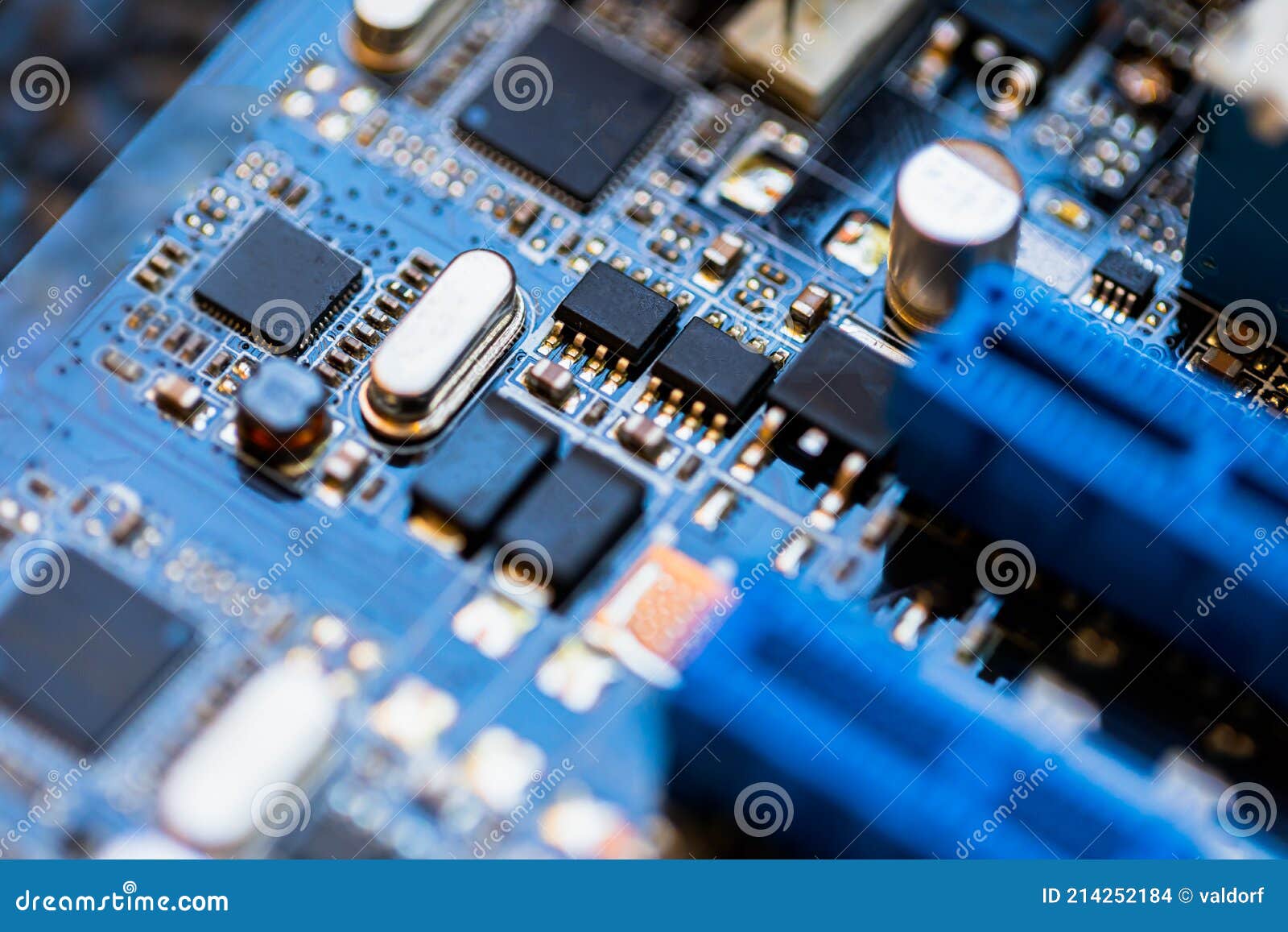 PC Motherboard with Chips, Transistors and Microprocessors Stock Photo ...