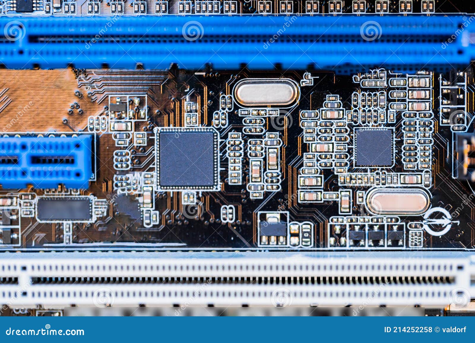 PC Motherboard with Chips, Transistors and Microprocessors Stock Photo ...