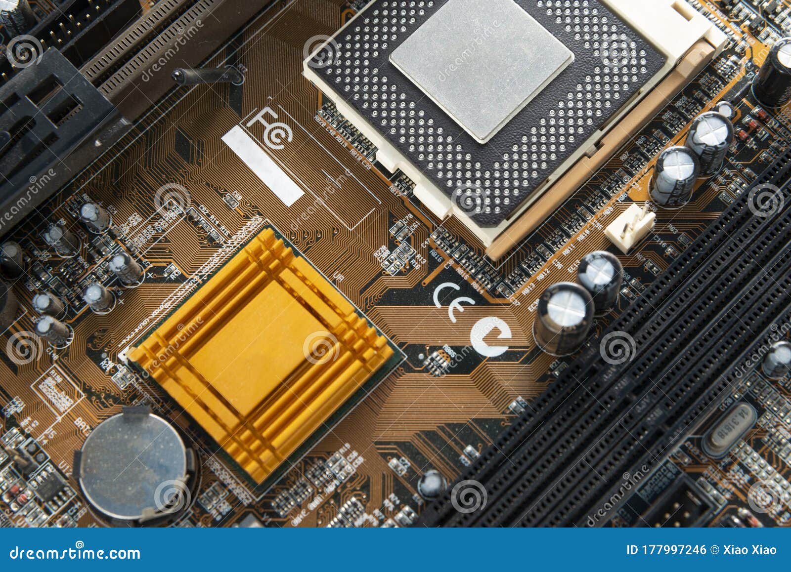 A PC motherboard stock photo. Image of chip, microchip - 177997246