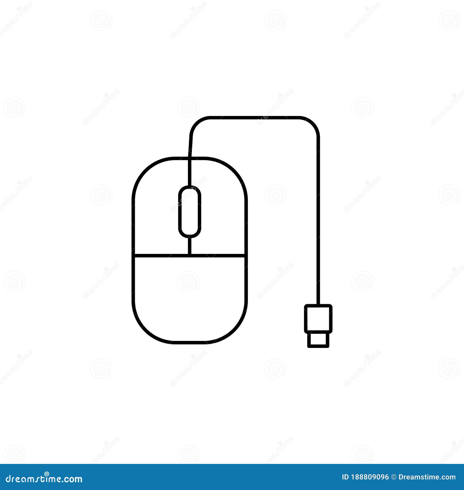 PC Mouse Line. Element of Computer Parts for Mobile Concept and Web ...