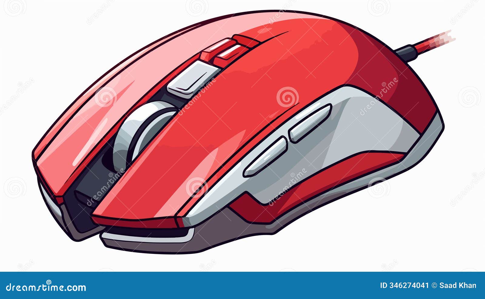 PC Mouse Vector Drawing Cartoon Vector Illustration with Computer ...