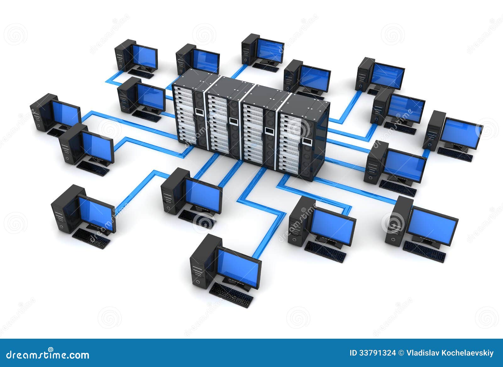 PC Network stock illustration. Illustration of concept - 33791324