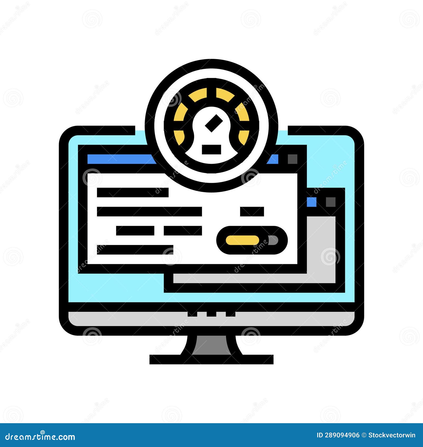 Pc Optimization Repair Computer Color Icon Vector Illustration Stock ...