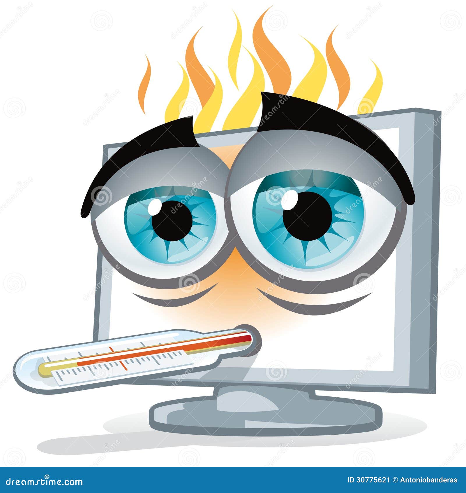 PC overheating stock vector. Illustration of heat, concept - 30775621