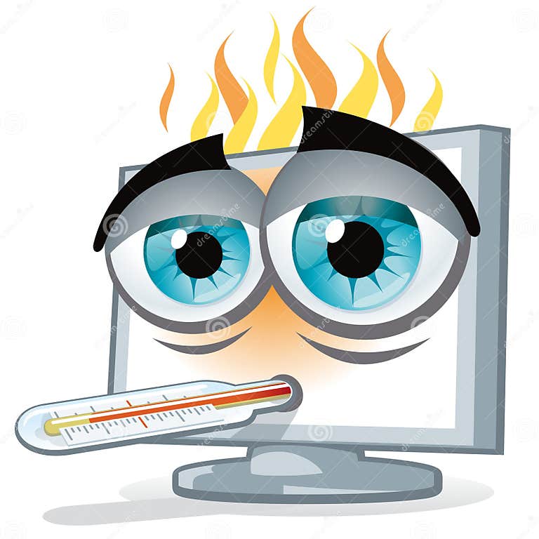 PC overheating stock vector. Illustration of heat, concept - 30775621