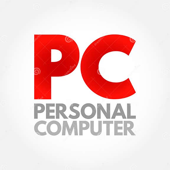 PC - Personal Computer Acronym, Technology Concept Background Stock ...
