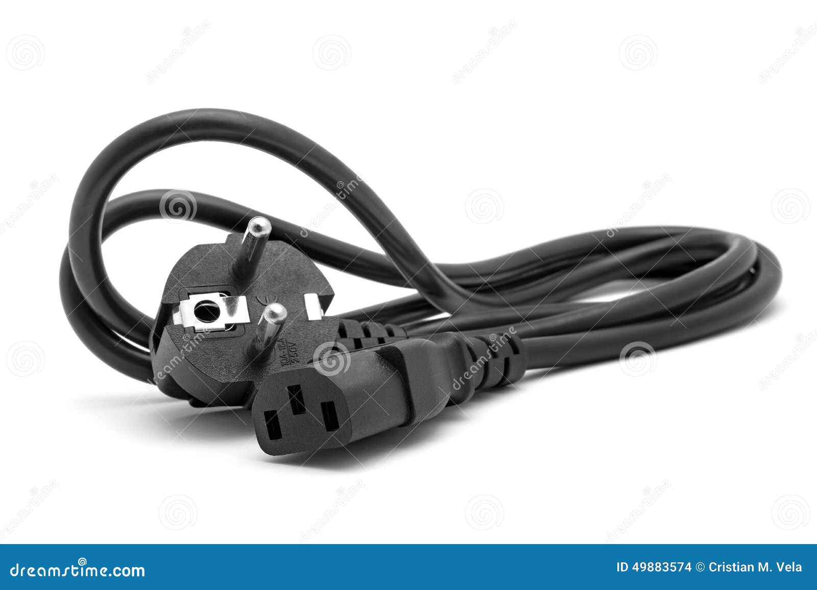 Pc power cord stock photo. Image of earth, cord, plug - 49883574