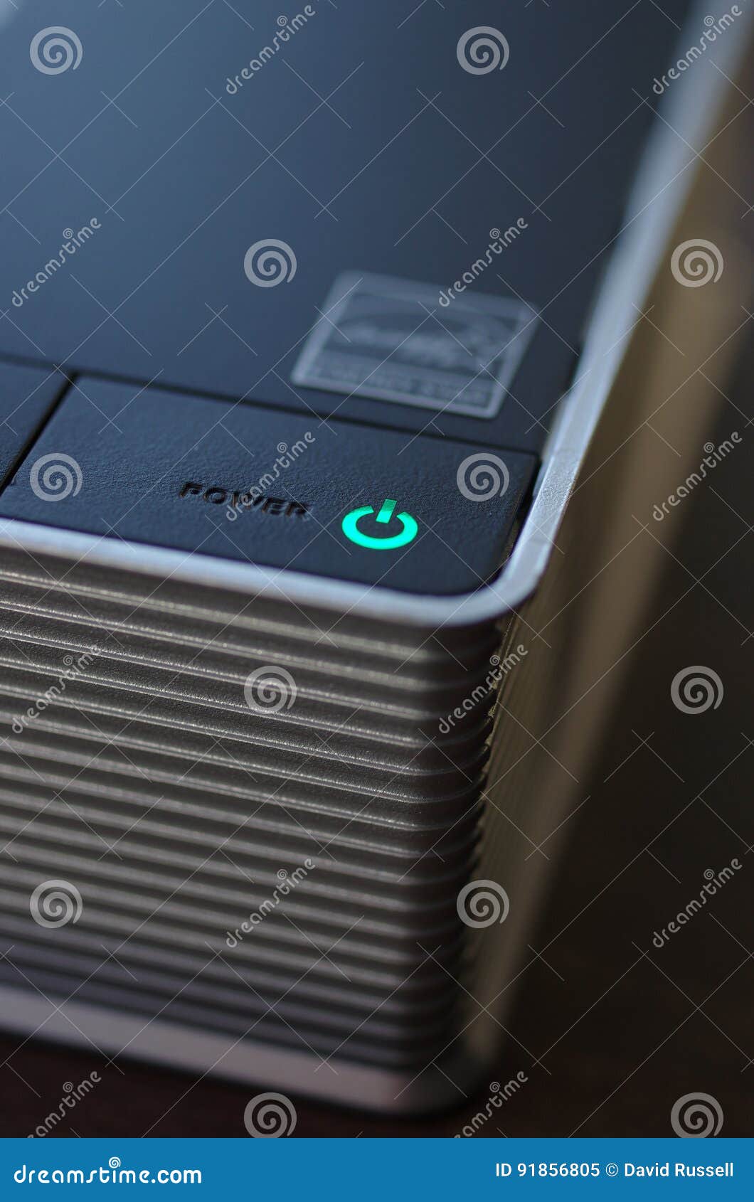 PC Power LED stock image. Image of green, closeup, grey - 91856805