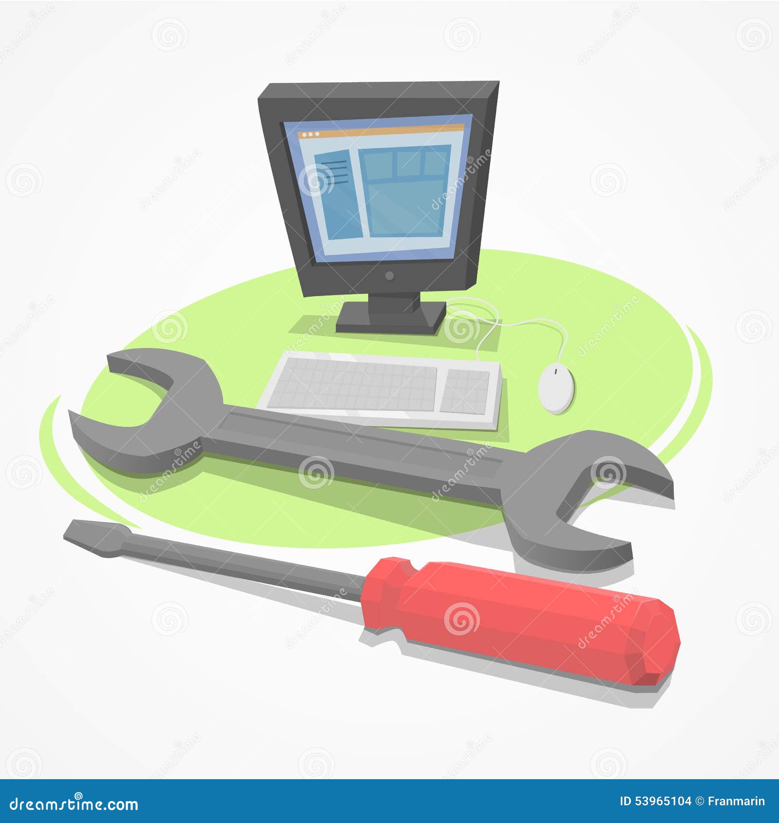 Pc repair stock vector. Illustration of maintenance, work - 53965104