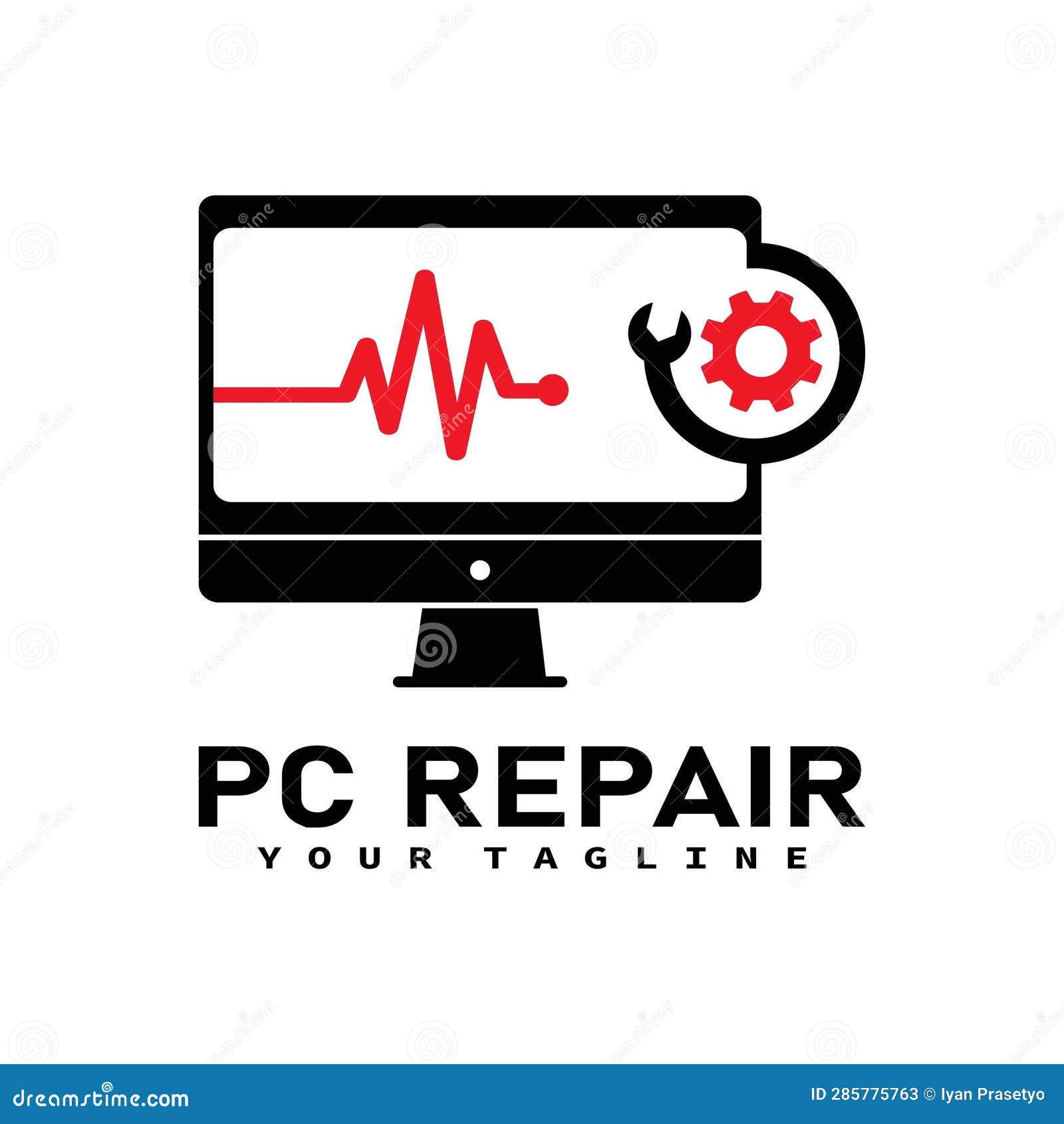 PC Repair Logo Template Design Vector Stock Illustration - Illustration ...