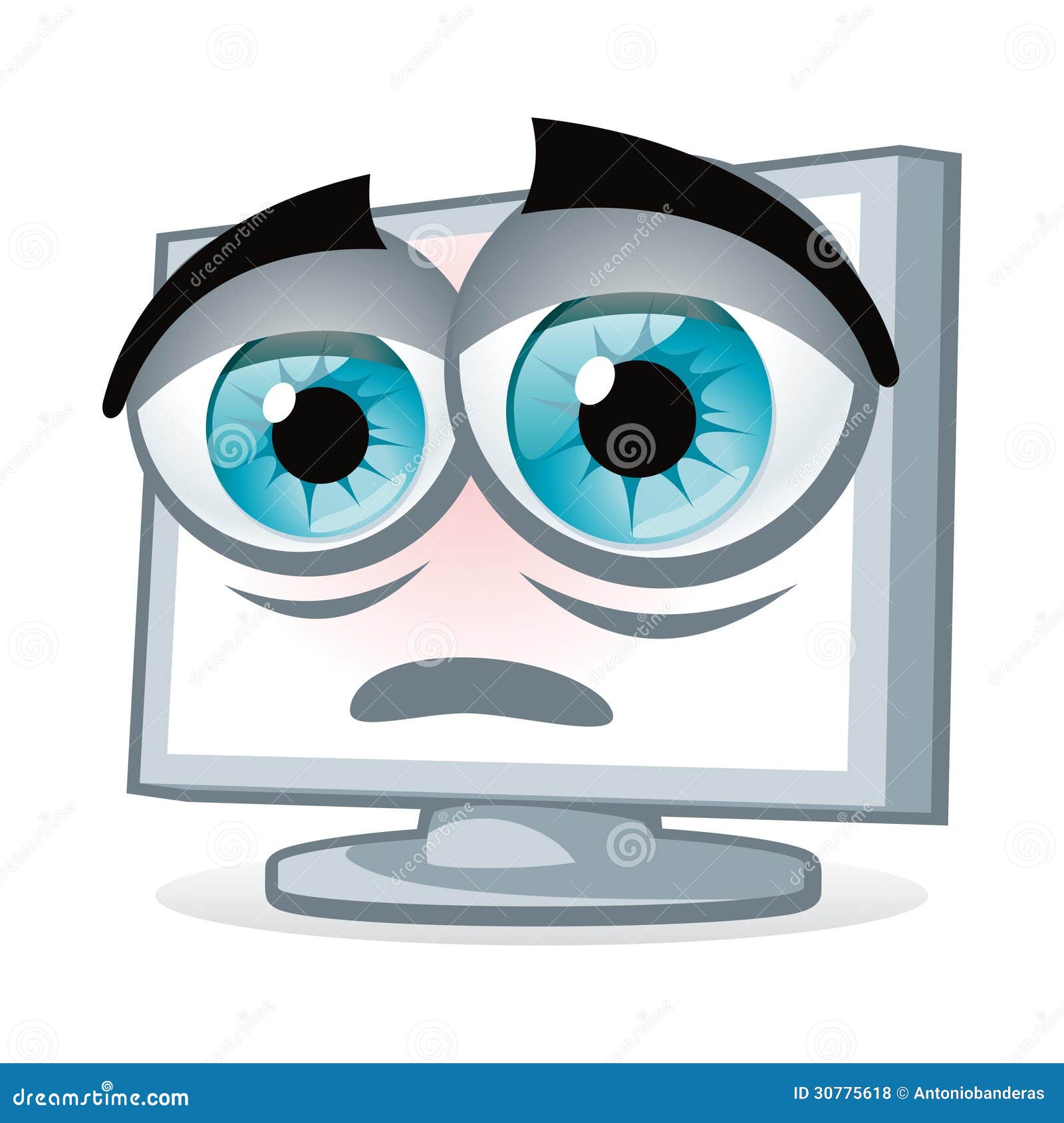 PC sad stock vector. Illustration of sullen, computer - 30775618