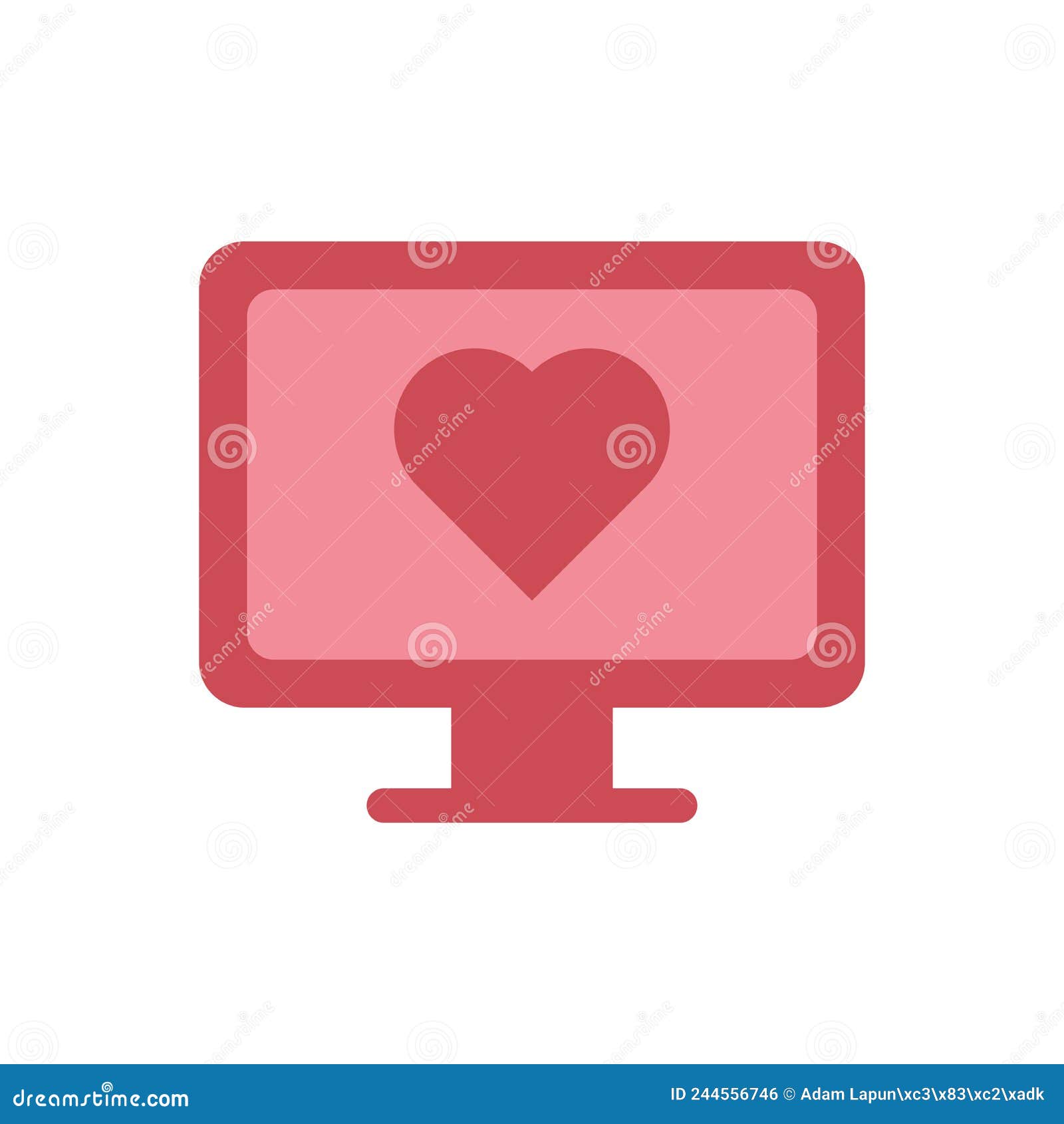 PC Screen with Heart Icon. Dating Website Vector Stock Vector ...