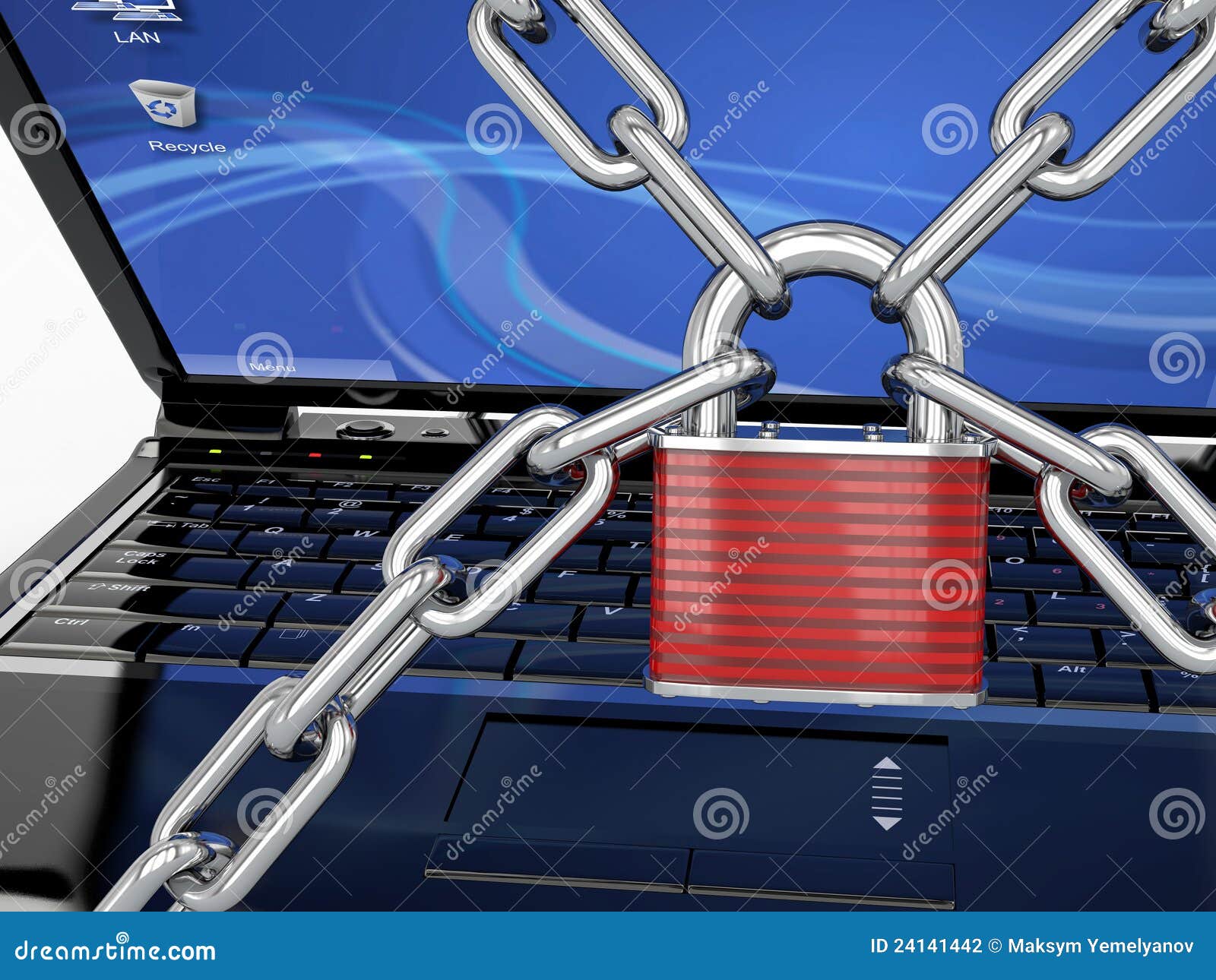 Pc Security. Laptop with Chain and Lock Stock Illustration ... Pc Security. Laptop with Chain and Lock Stock Illustration ...
