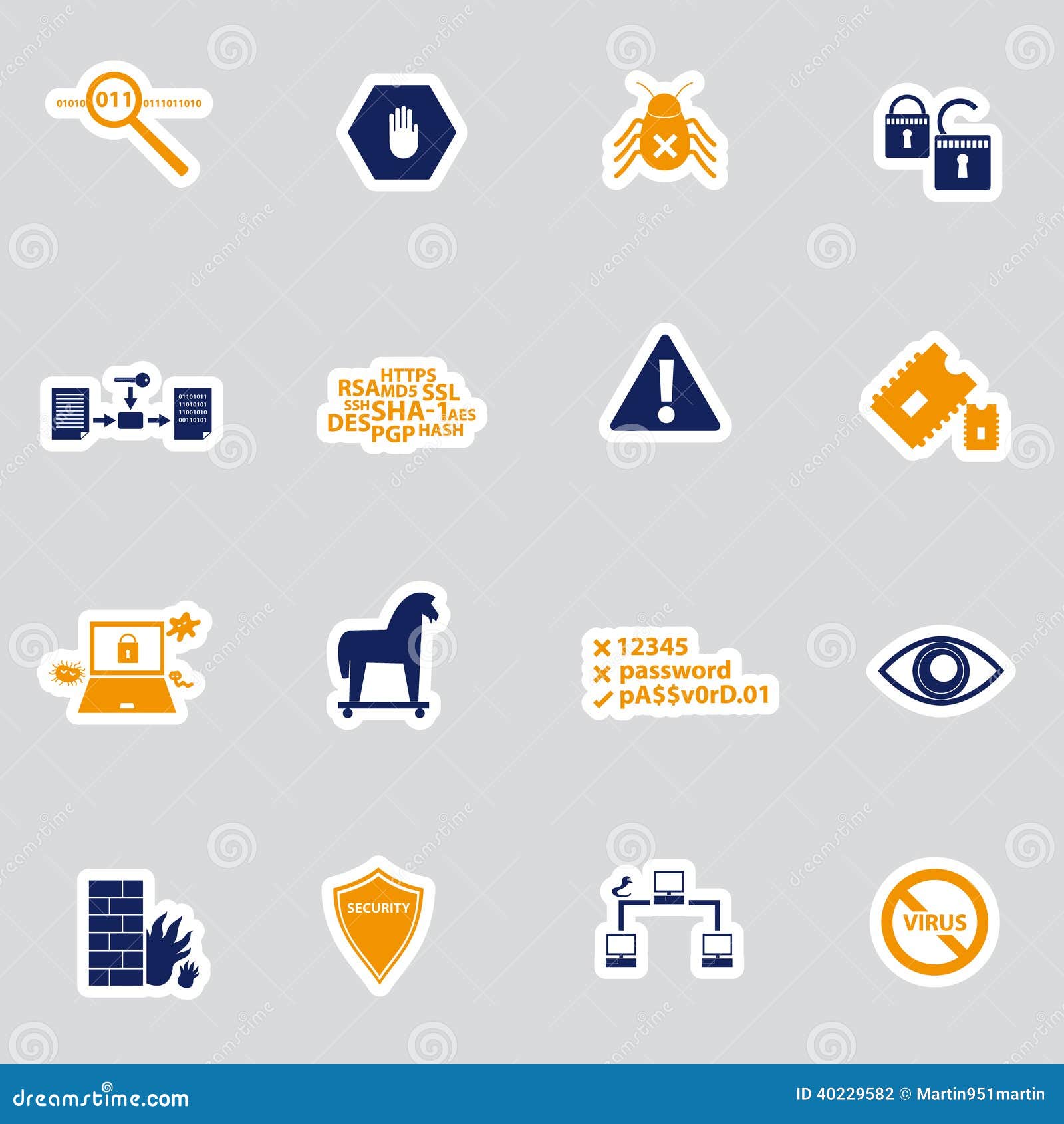 Pc security stickers eps10 stock vector. Illustration of black - 40229582