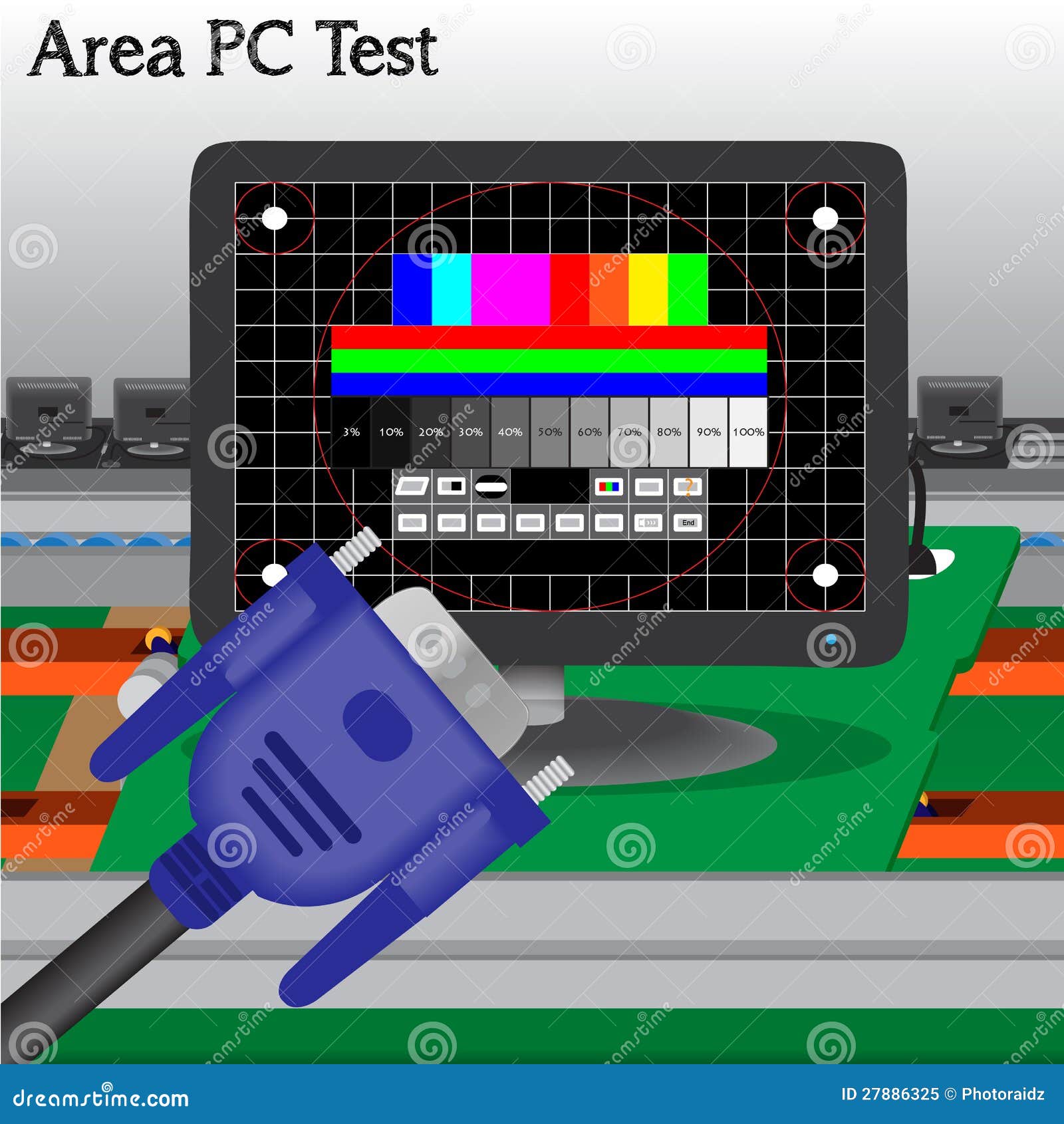 No Signal TV Test Pattern Vector. Television Colored Bars Signal ...