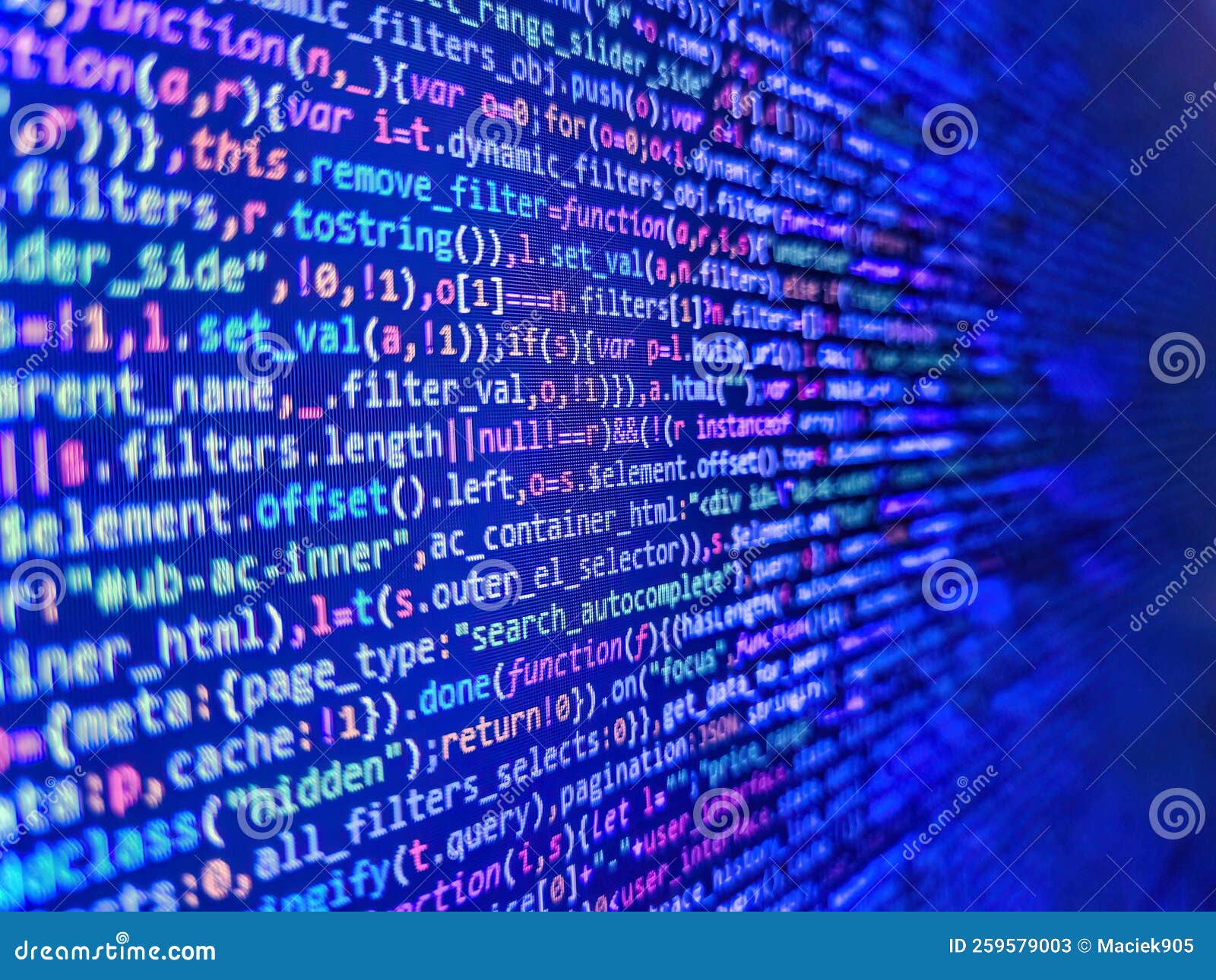 Pc Software Creation Business Programming Source Code Abstract Screen Of Software Developer