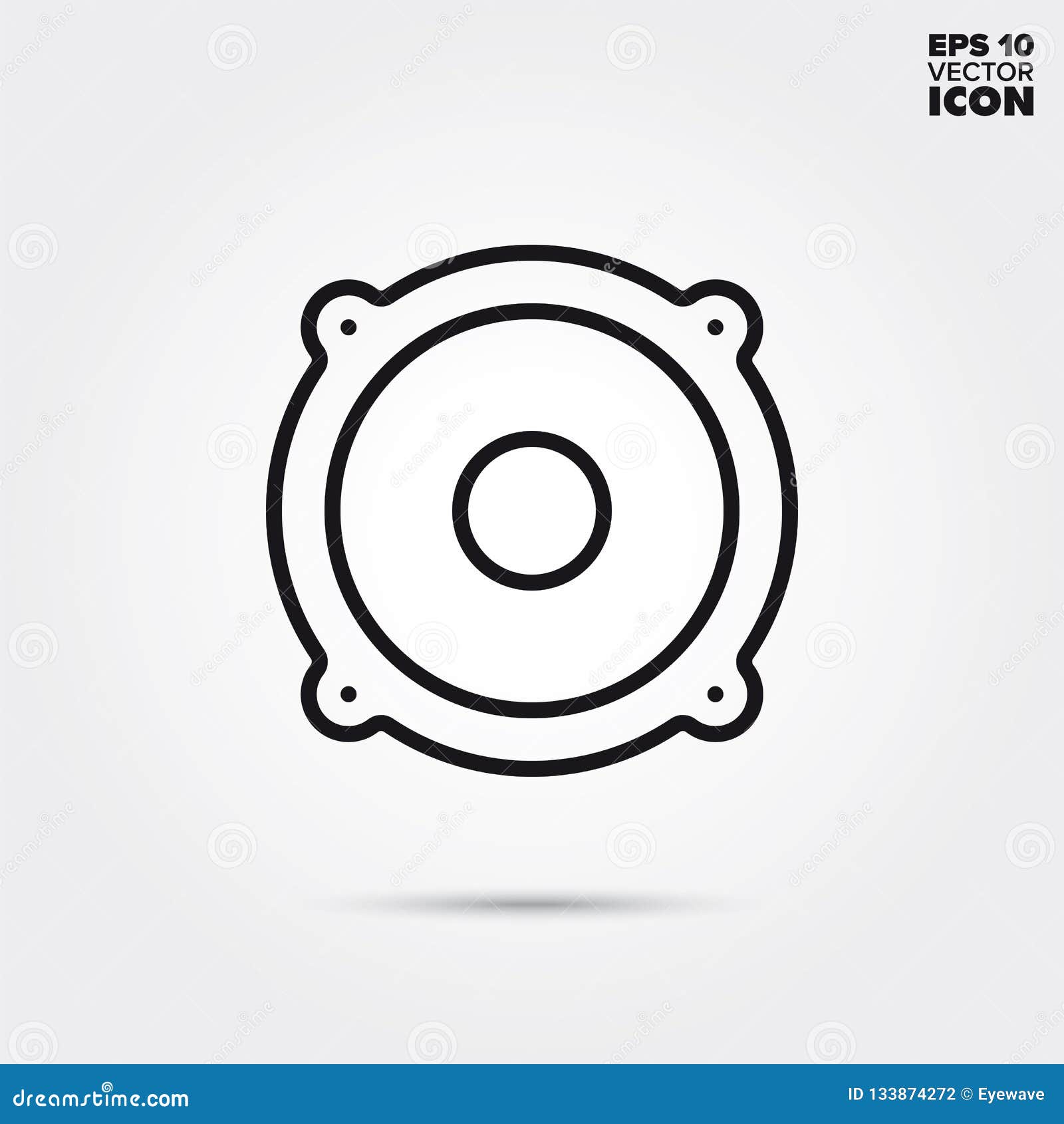 PC Speaker Vector Line Icon Stock Vector - Illustration of hardware ...