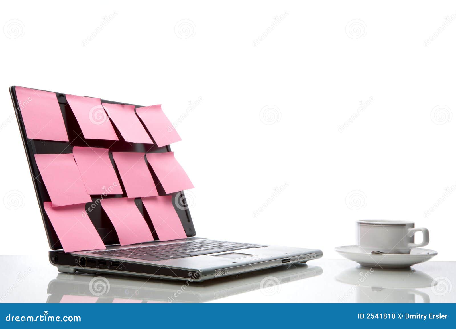 Pc and sticky notes stock photo. Image of technology, screen - 2541810