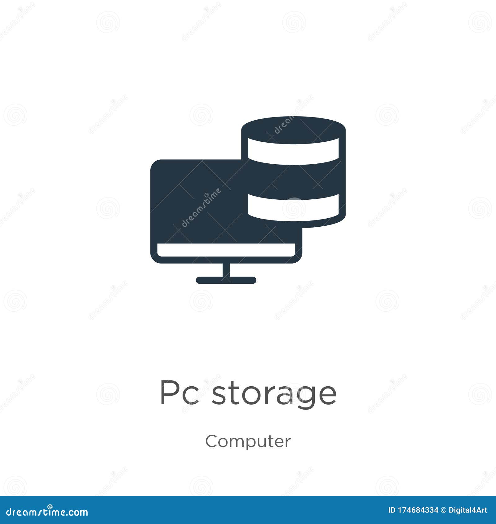 Pc Storage Icon Vector. Trendy Flat Pc Storage Icon from Computer ...
