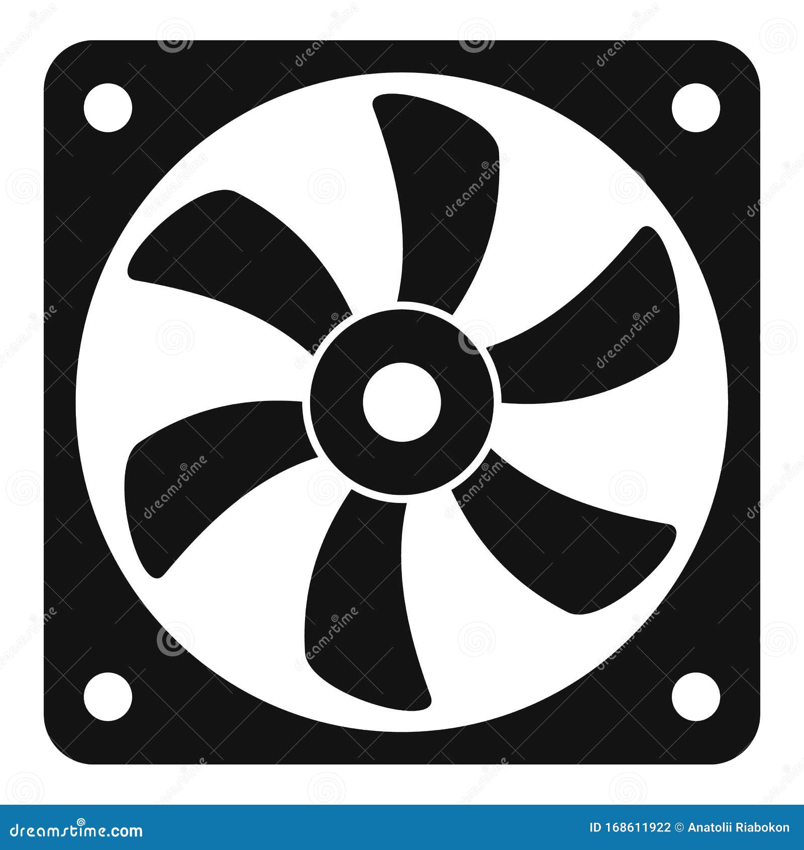 Pc System Fan Icon, Simple Style Stock Vector - Illustration of icon ...