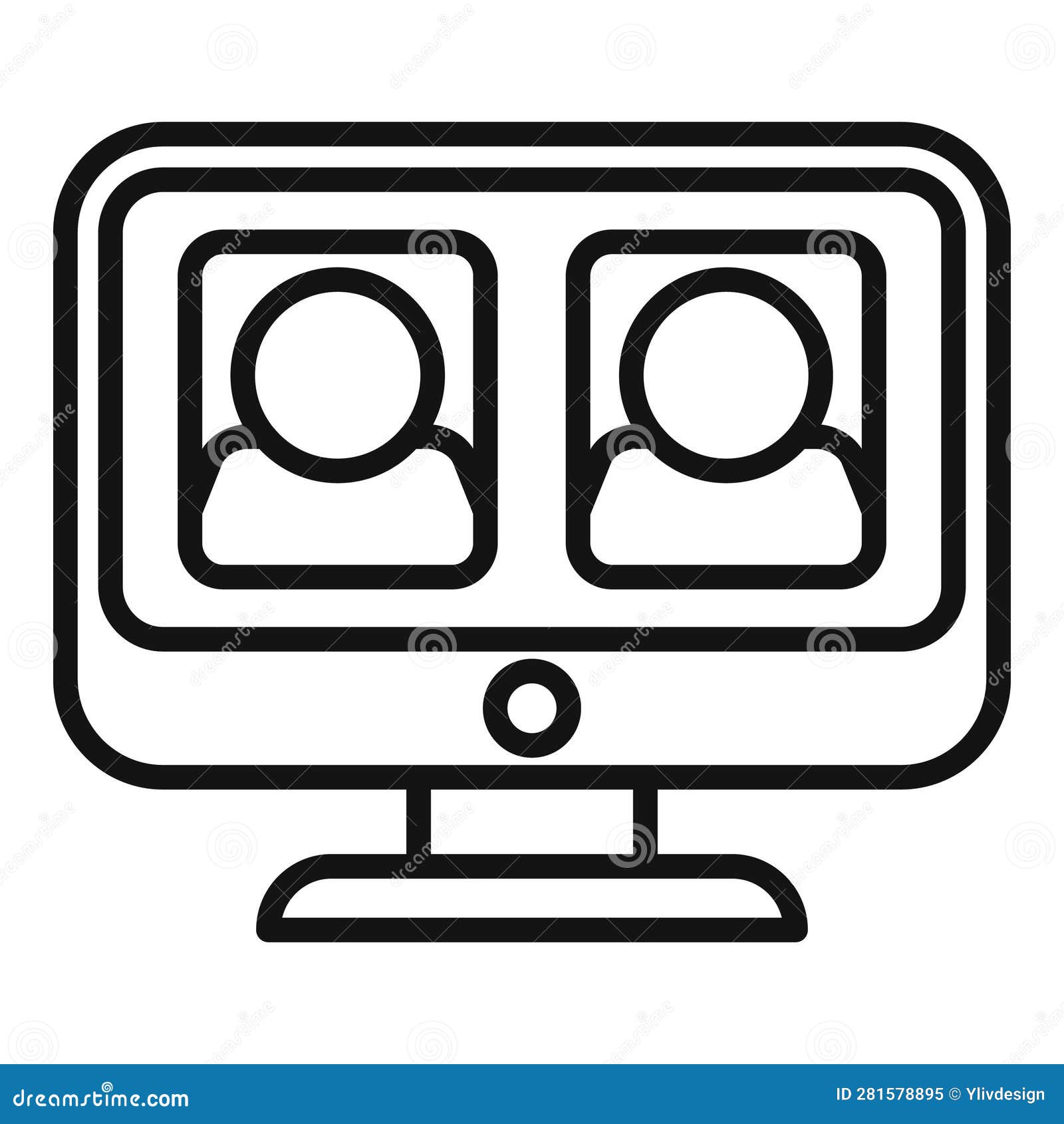 Pc Teamwork Icon Outline Vector. Service Team Stock Vector ...