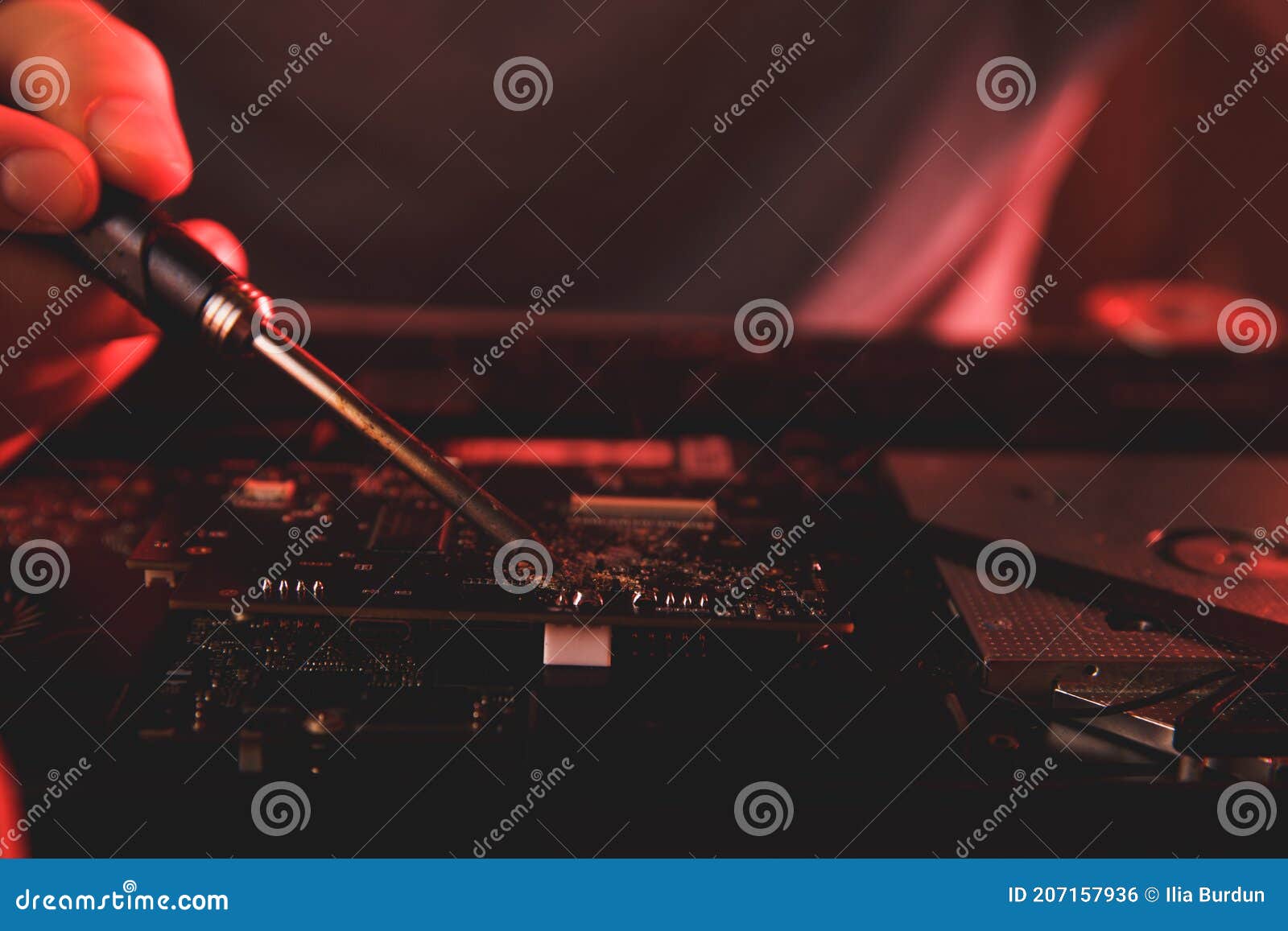 PC Technology .Computer Repair Shop. Engineer Performing Laptop ...