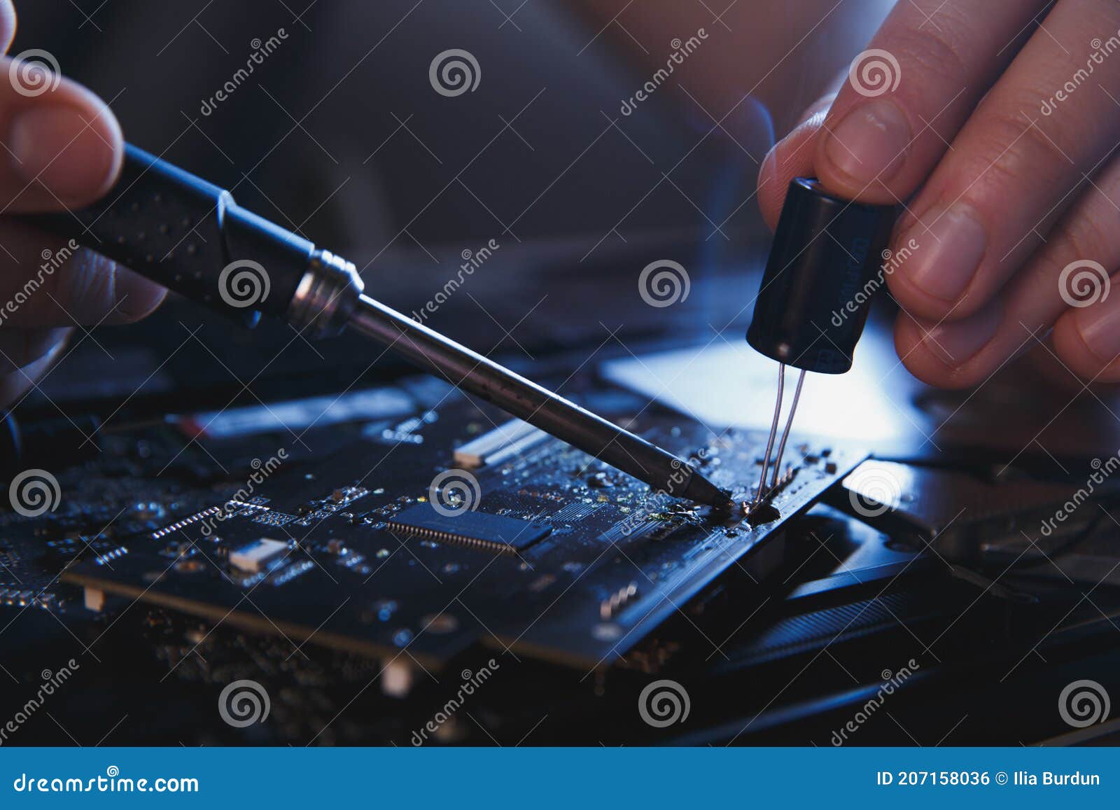 PC Technology .Computer Repair Shop. Engineer Performing Laptop ...