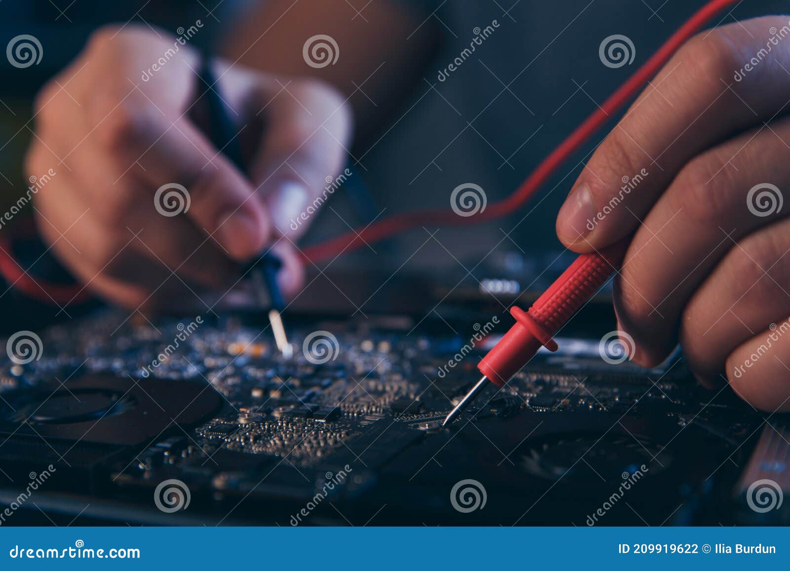 PC Technology .Computer Repair Shop. Engineer Performing Laptop ...