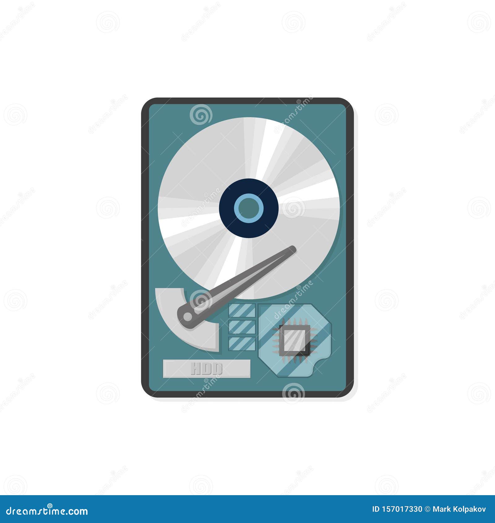 Pc Technology Disk Hdd in Flat Style Stock Illustration - Illustration ...
