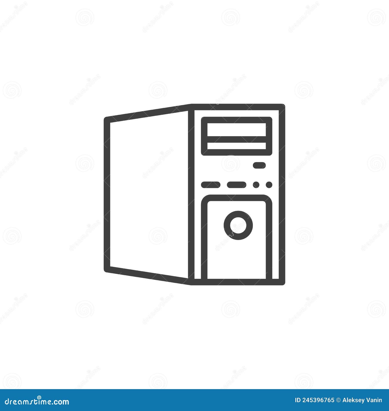 PC tower line icon stock vector. Illustration of graphics - 245396765