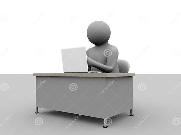 Pc user stock illustration. Illustration of cartoon, human - 13433349