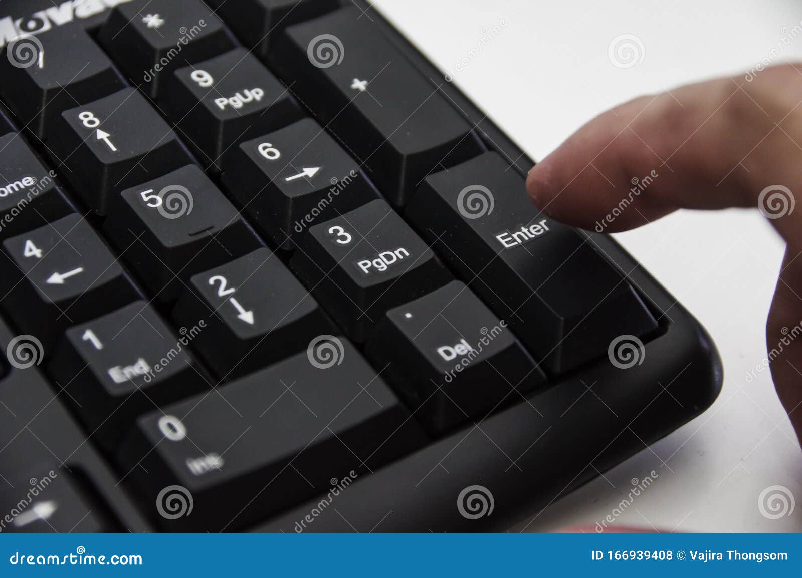 PC User is Hitting Enter Button To Activate Computer Command Stock ...