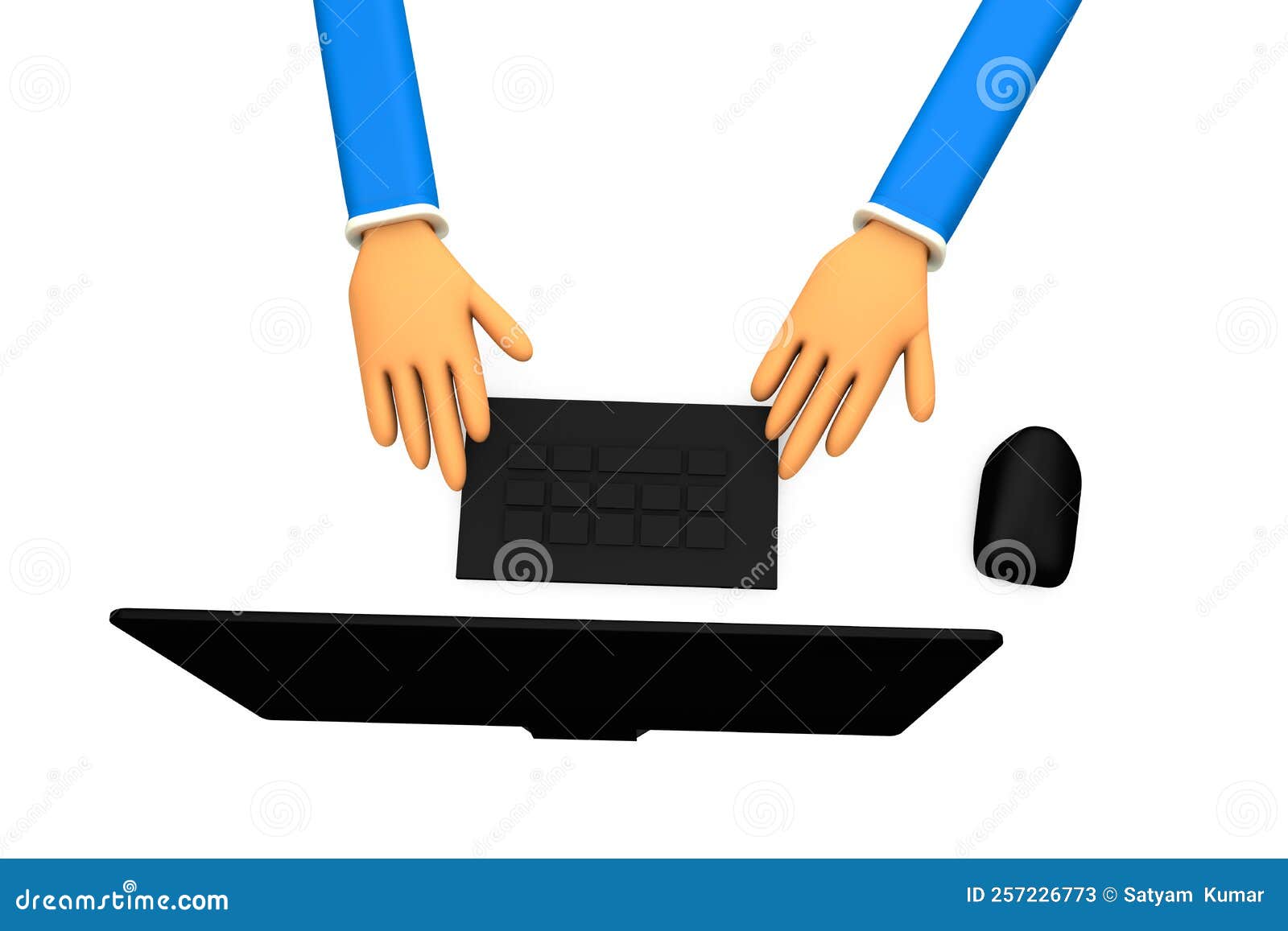 Pc Using Hand 3d Render Illustration Image Stock Illustration ... Pc Using Hand 3d Render Illustration Image Stock Illustration ...