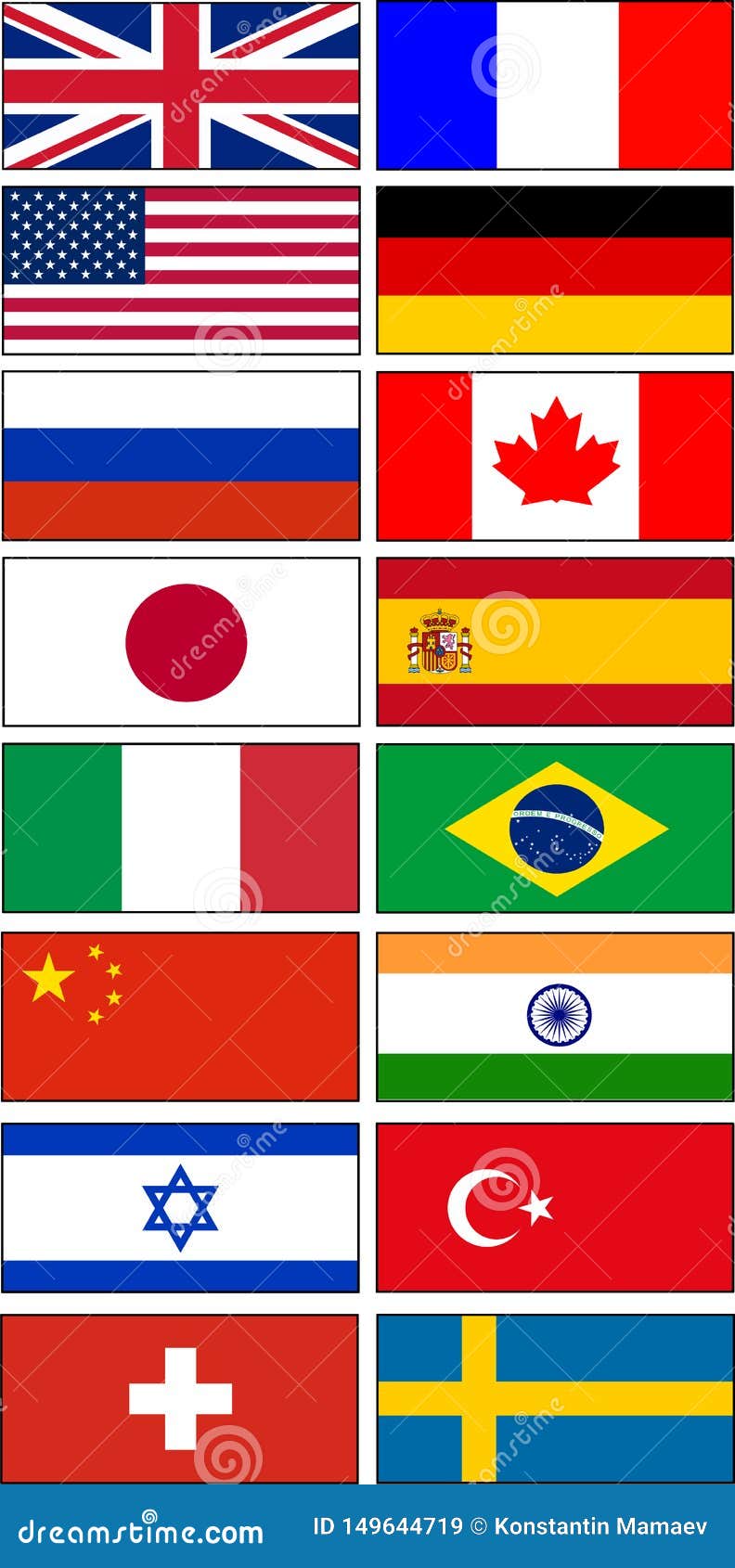 Country Flags In Frames Cartoon Vector | CartoonDealer.com #149644719