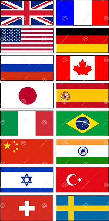 Country Flags in frames stock vector. Illustration of architecture ...