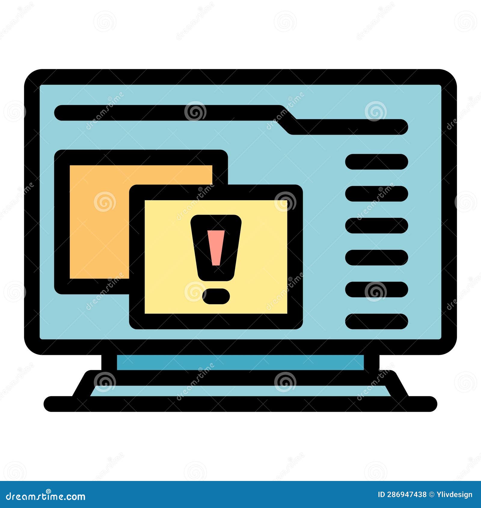 Pc Virus Alert Icon Vector Flat Stock Illustration - Illustration of ...