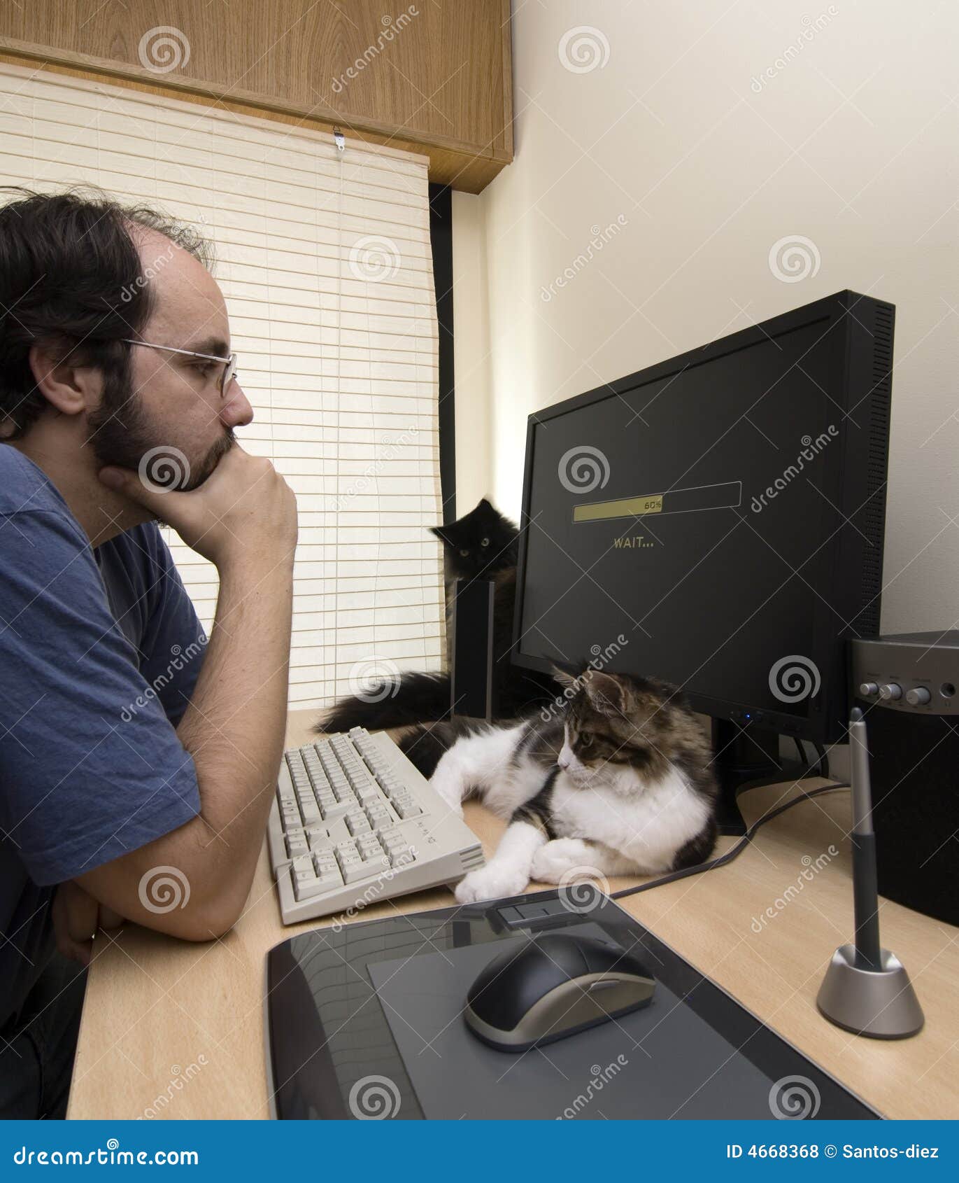 Pc waiting stock photo. Image of desk, tablet, technology - 4668368
