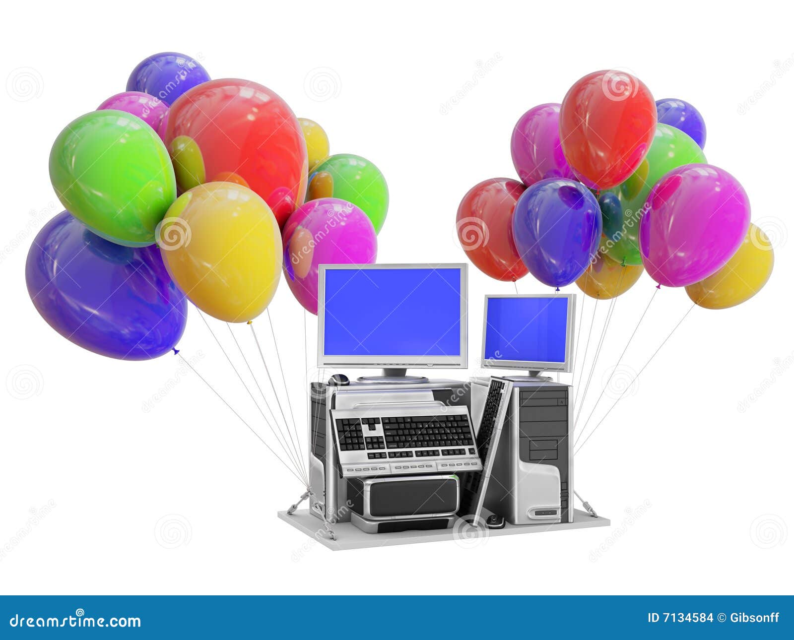 PC Workstation gift stock photo. Image of desktop, celebration - 7134584