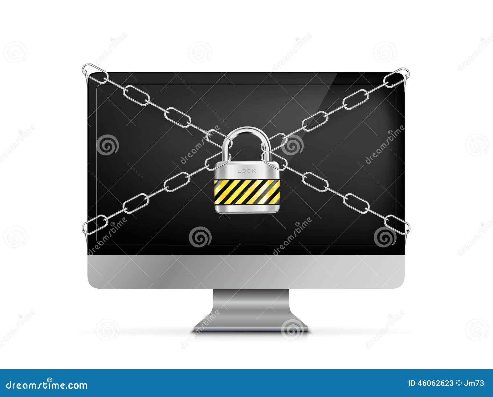 PC Wrapped in Chains with Lock - Security Concept Stock Vector ...