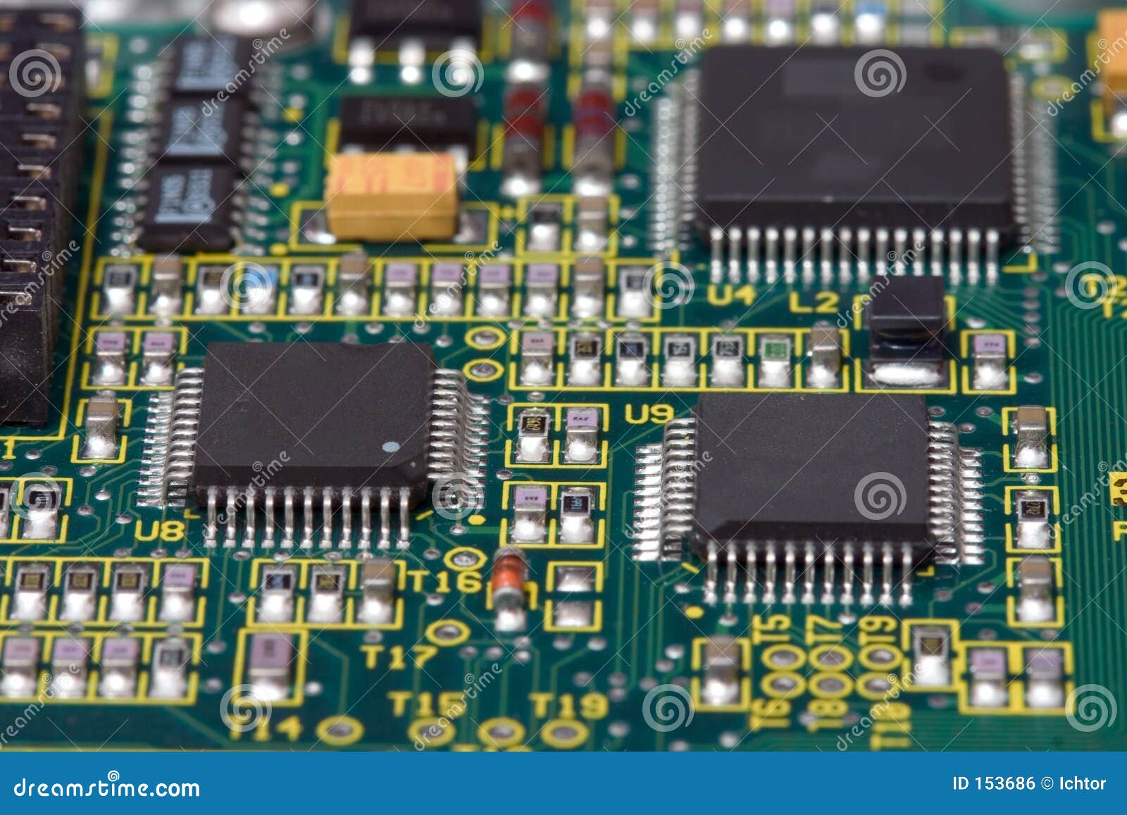 PCB stock photo. Image of electronic, wire, path, green - 153686