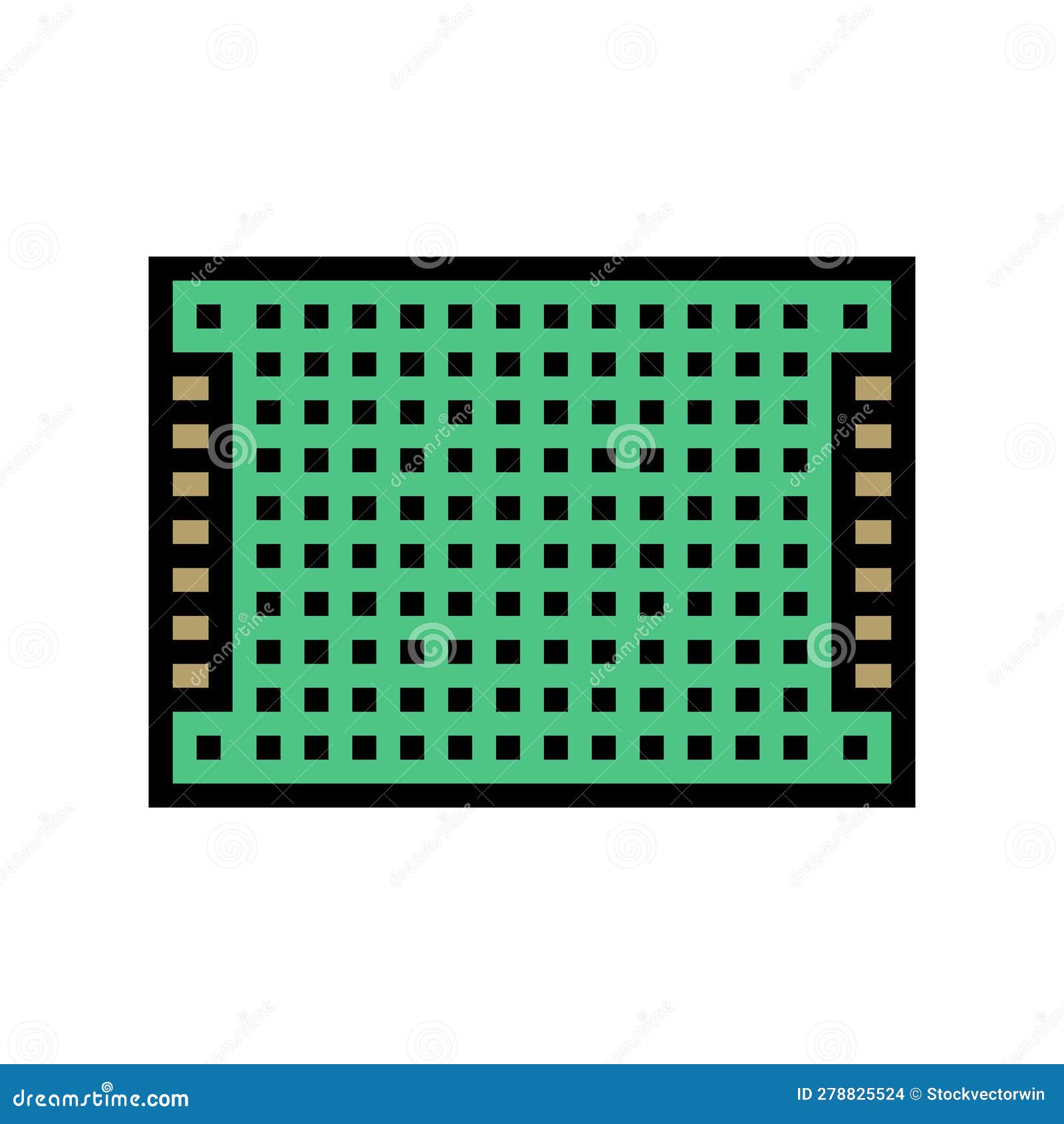 Pcb Board Electronic Component Color Icon Vector Illustration Stock ...