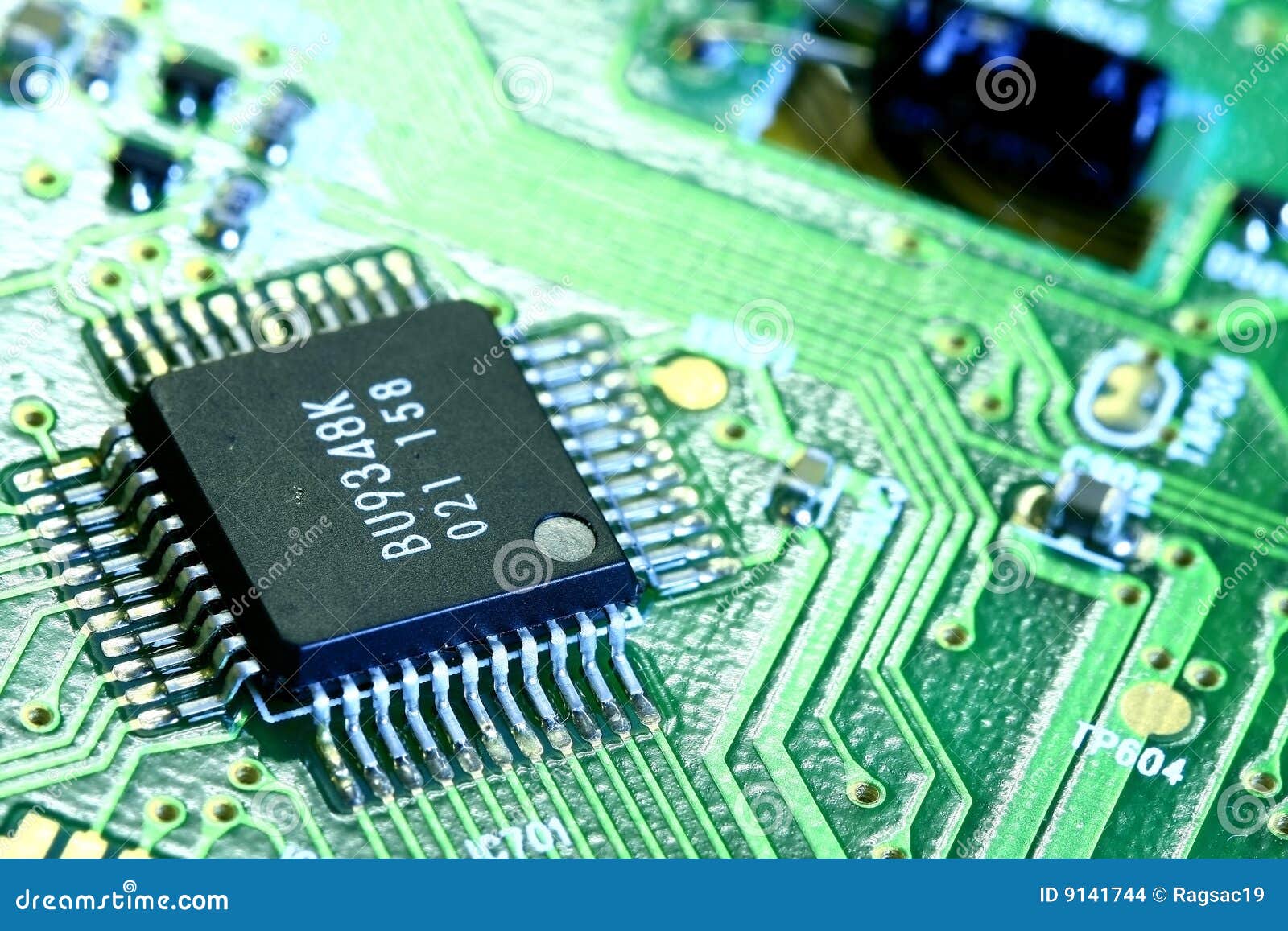 PCB Board and Electronic Components Stock Photo - Image of pattern ...