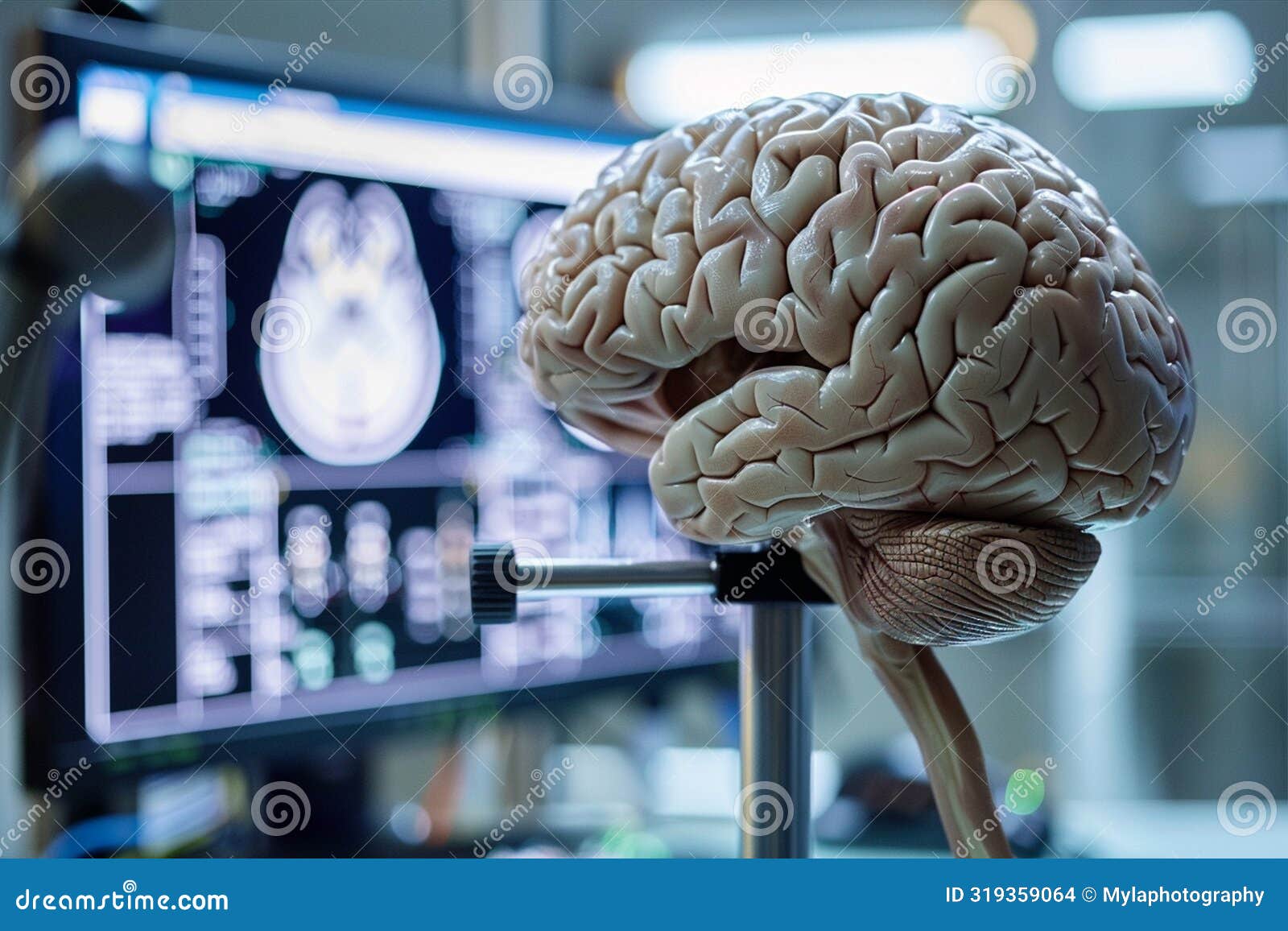 PCB Brain with 3d Render Human Brain. Artificial Intelligence or AI ...
