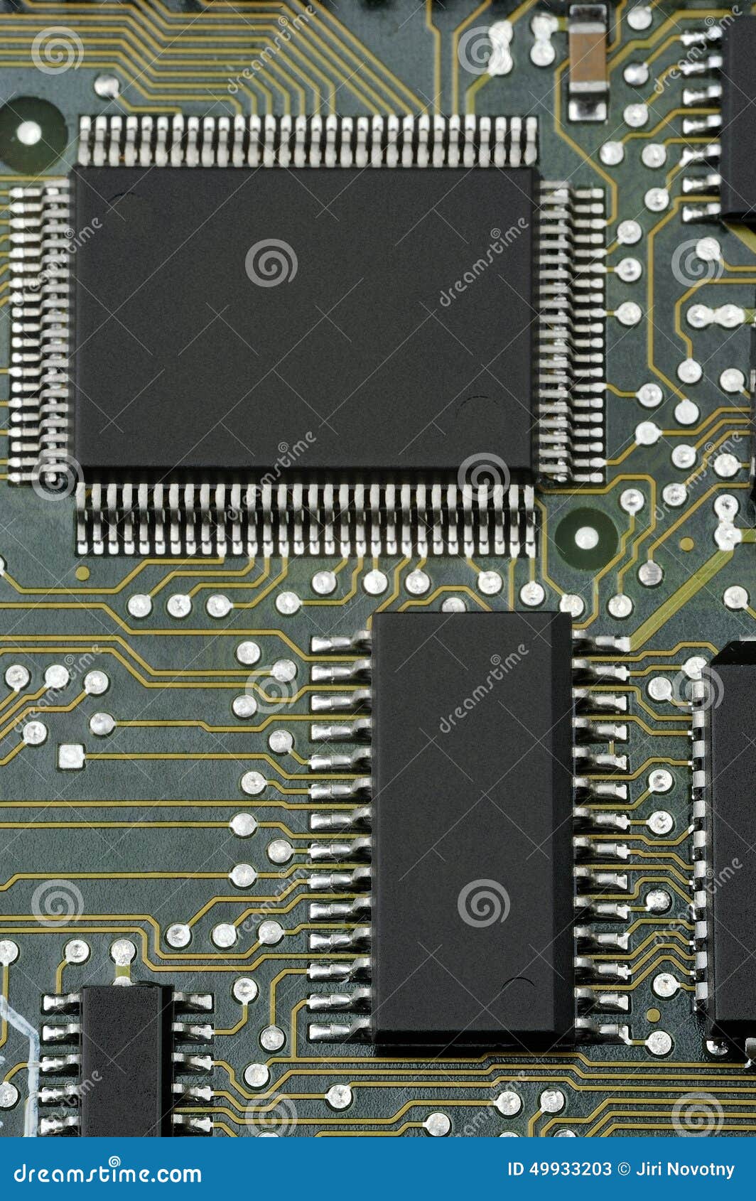 PCB with chip stock image. Image of detail, back, board - 49933203
