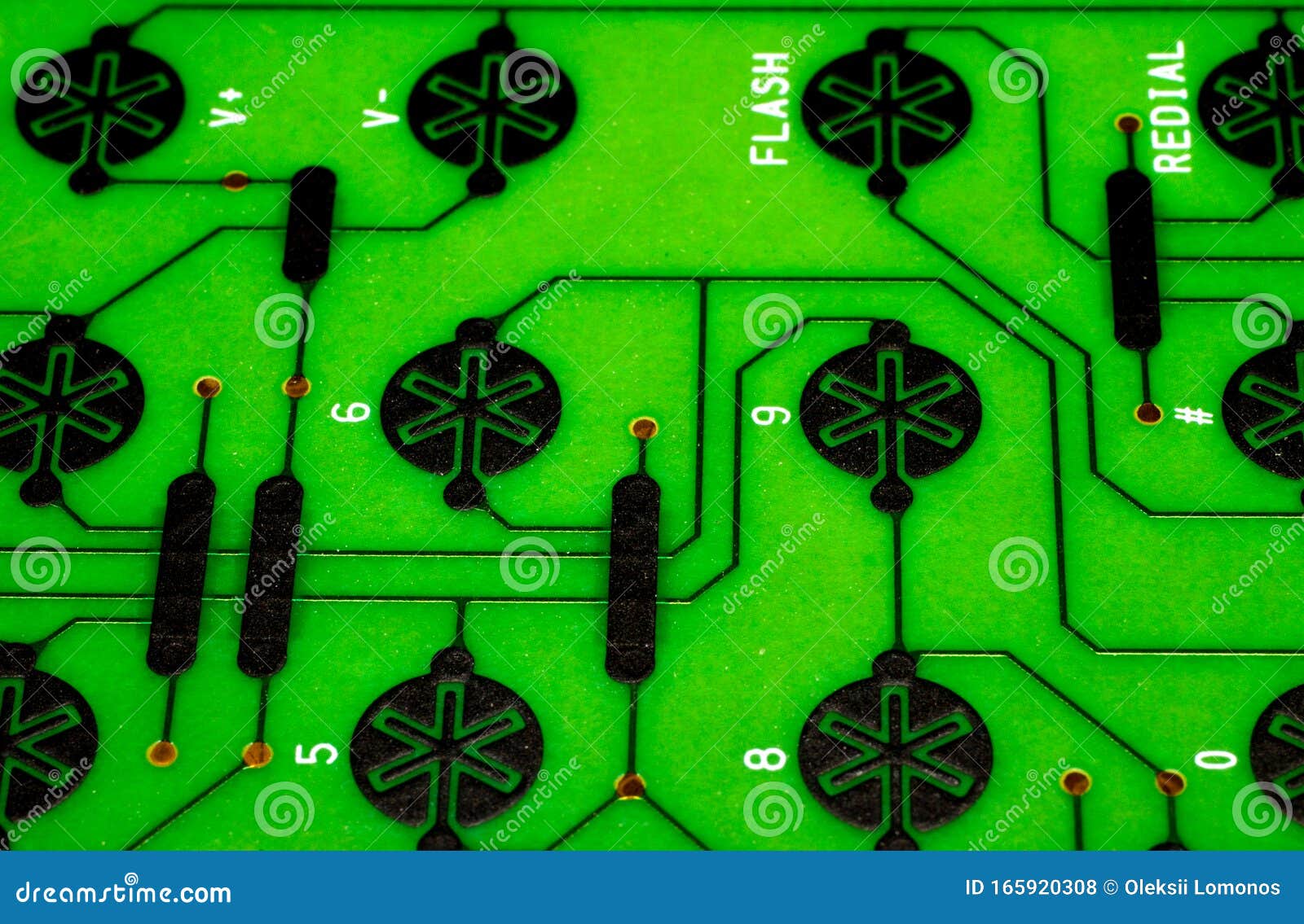 PCB Circuitry with Photo Diode, Laser, Resistors, Microchips ...